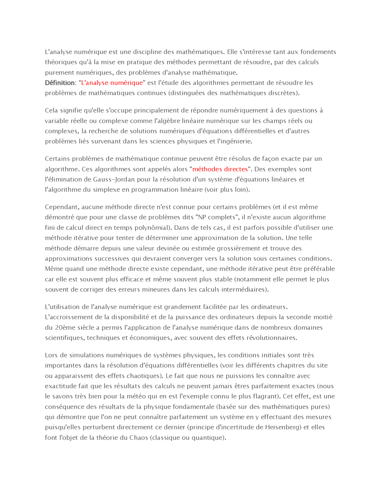 Notes Sur Les Méthodes Analyses Numériques 1° Partie Docsity