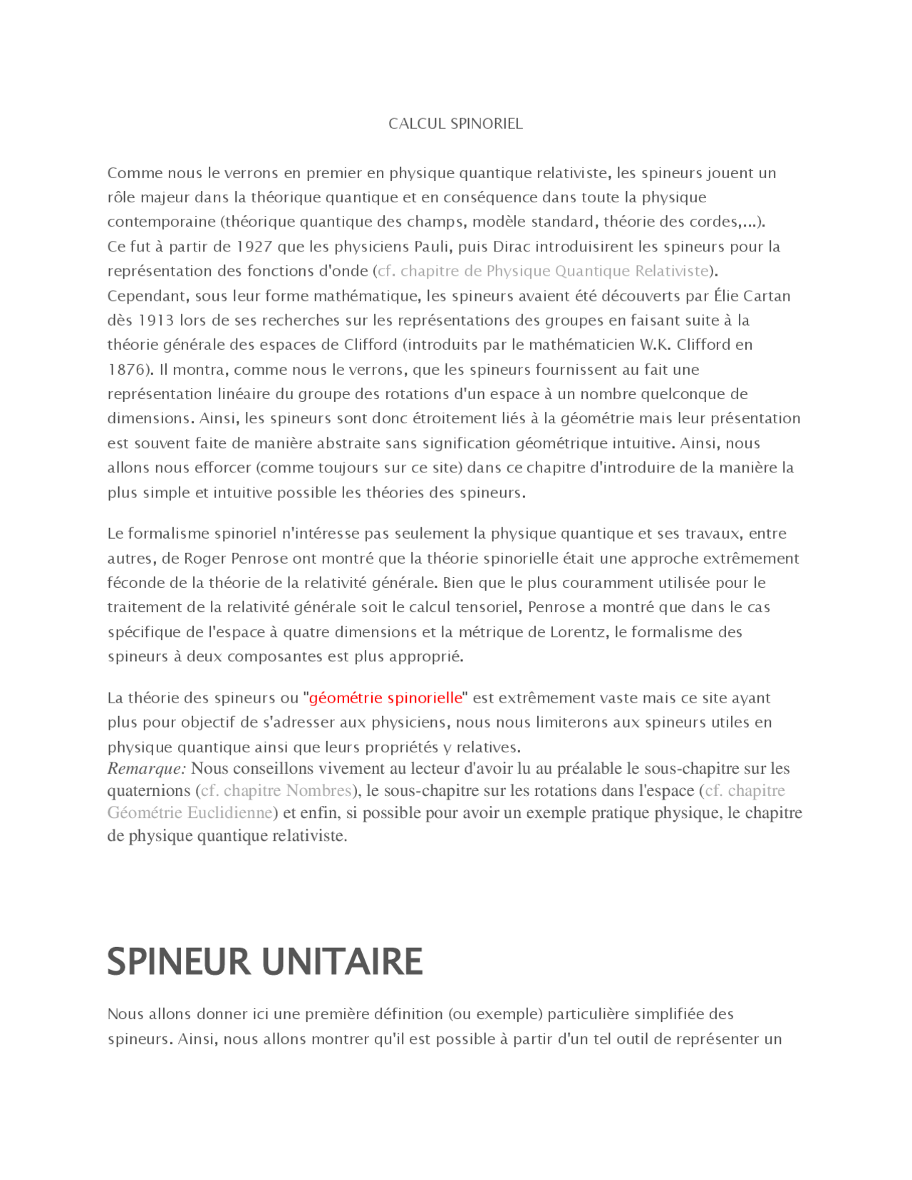 Notes Sur Le Calcul Spinoriel 1° Partie Docsity