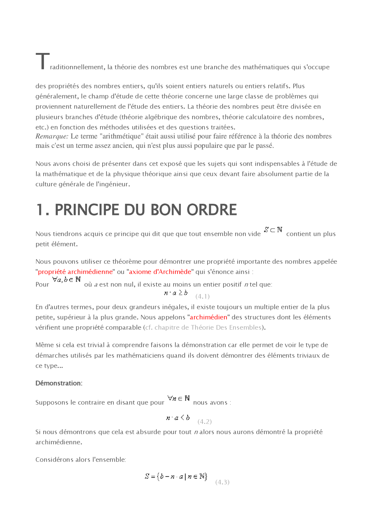 Notes Sur Lintroduction Aux Notions Mathématiques 3° Partie Docsity