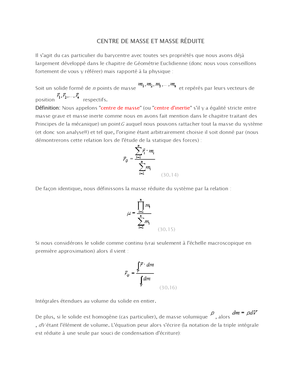 Notes Sur La Mécanique Classique Ou Rationnelle 2° Partie Docsity