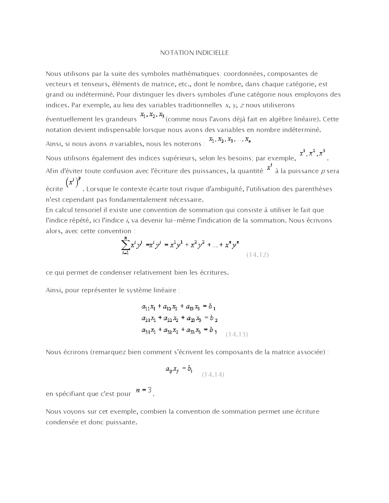 Notes Sur La Notation Indicielle 1° Partie Docsity