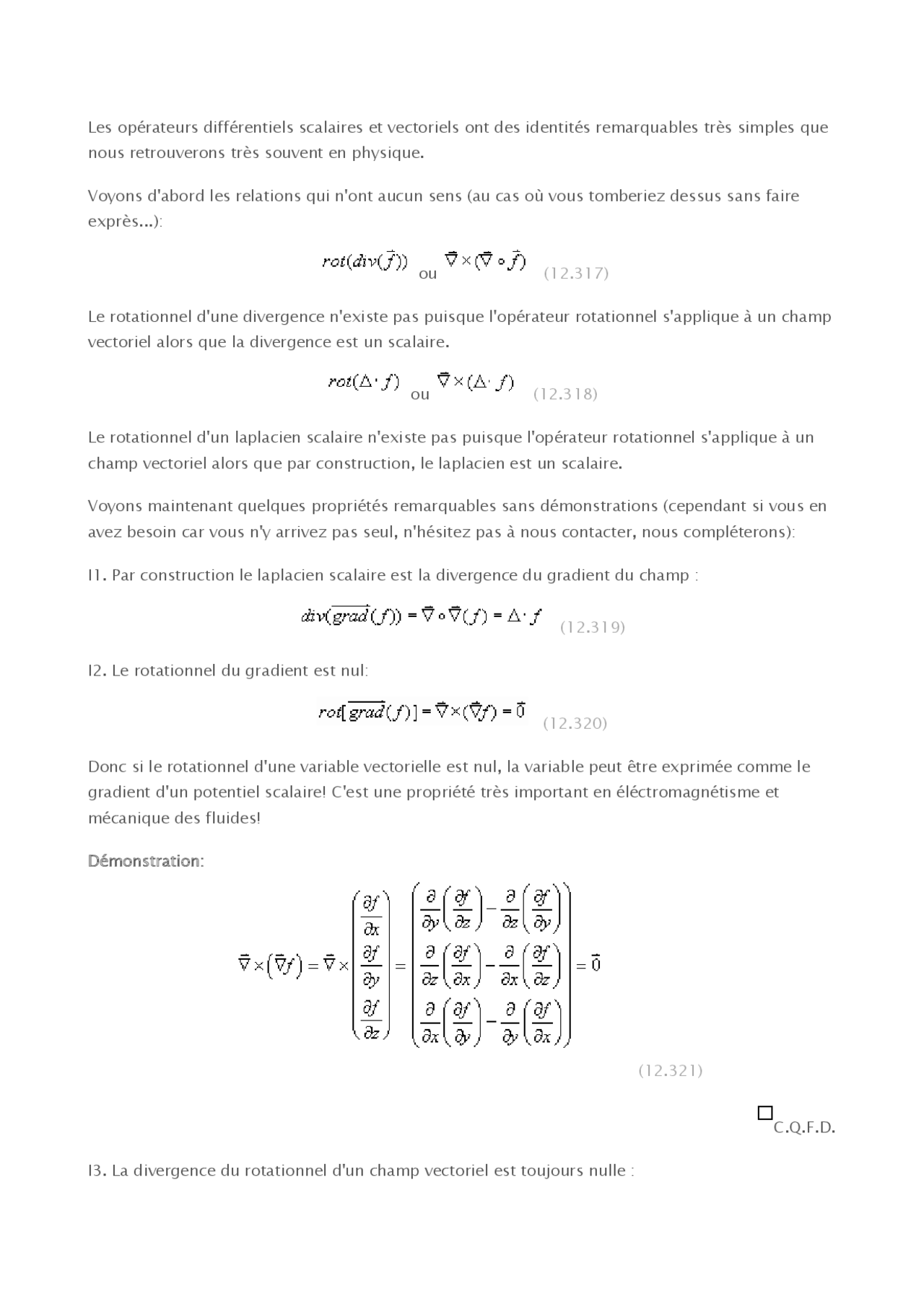 Notes sur le laplaciens d'un champ scalaire - 2° partie - Docsity