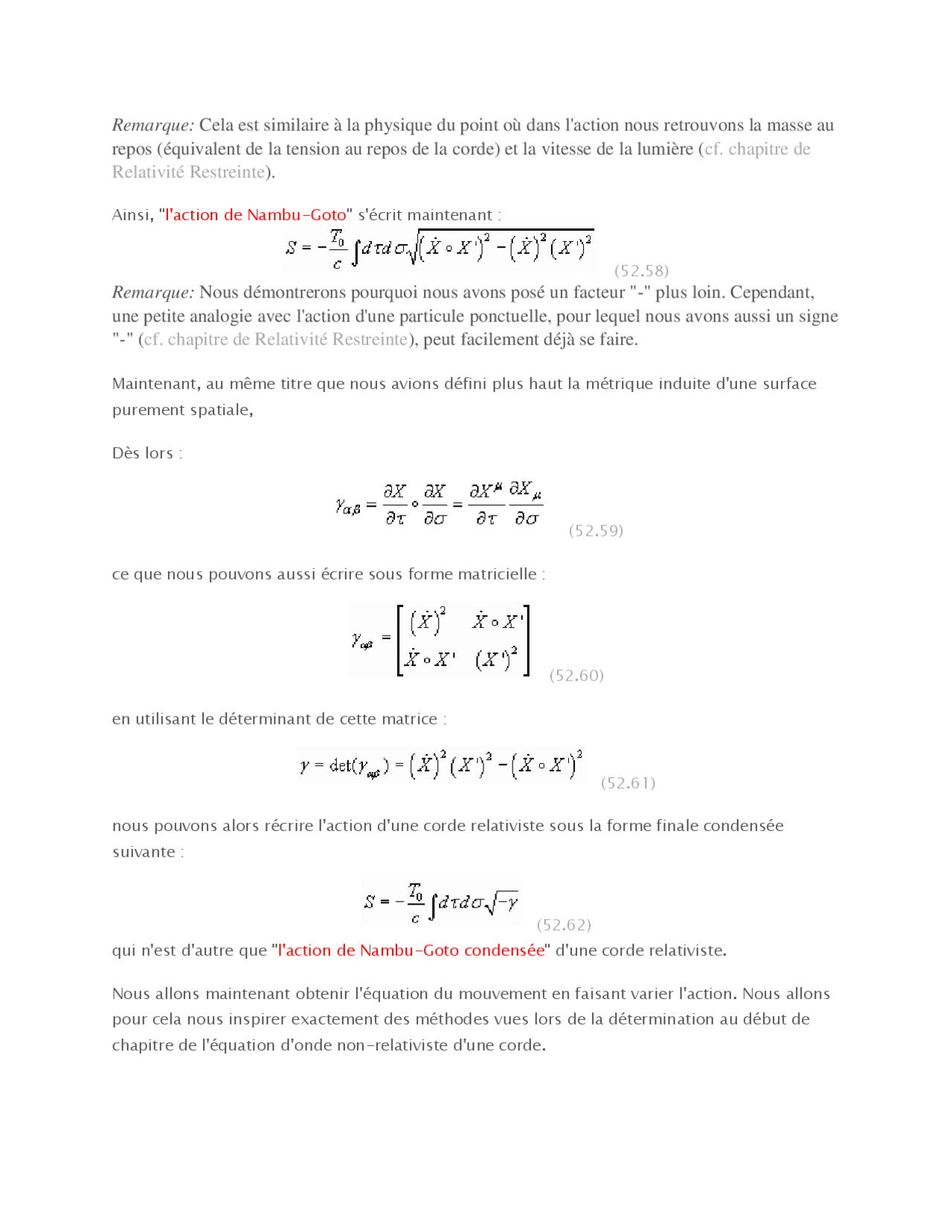 Notes sur l'action de Nambu-Goto - 2° partie - Docsity Notes sur l'action de Nambu-Goto - 2° partie - Docsity