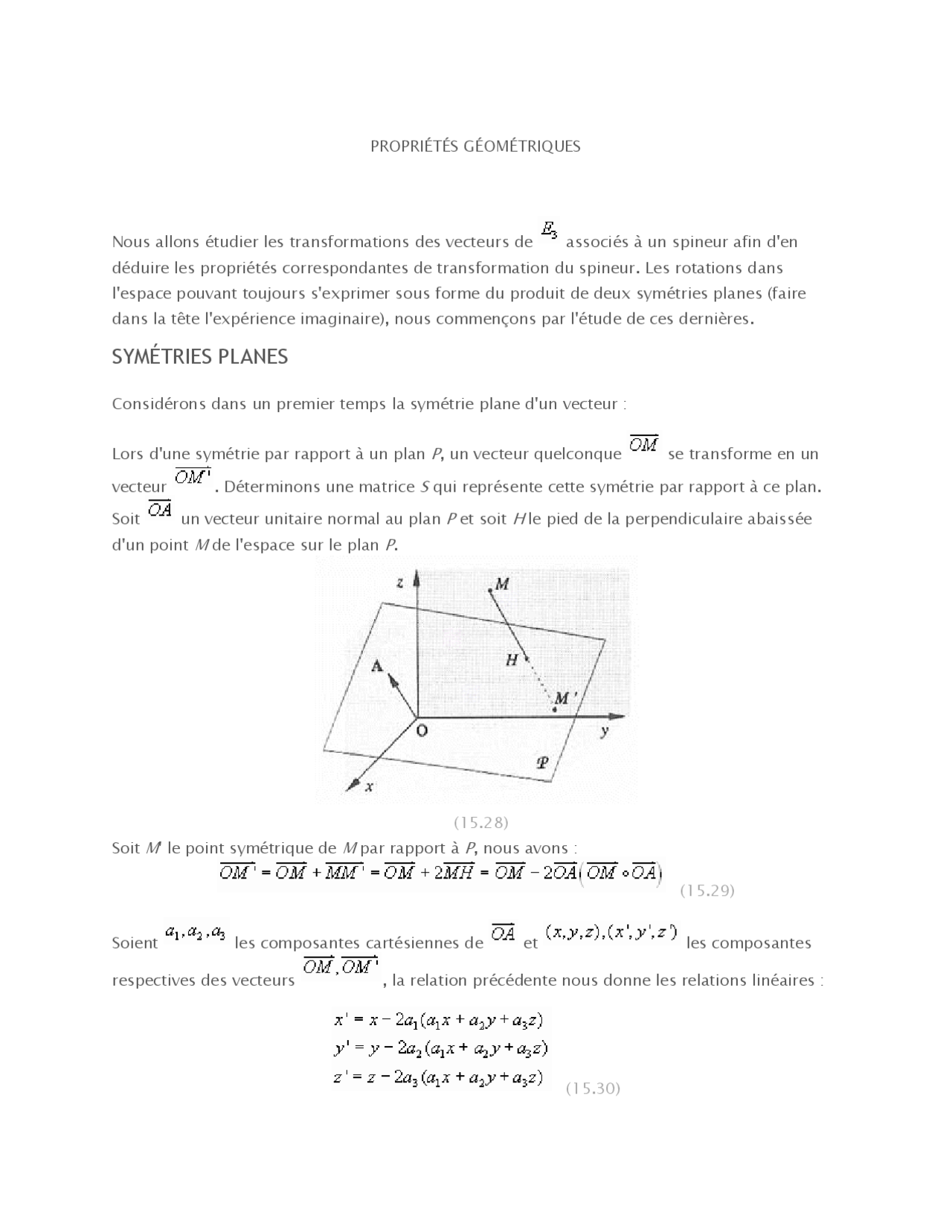 Notes sur les propriétés géométriques - 1° partie | Notes Mathématiques ...