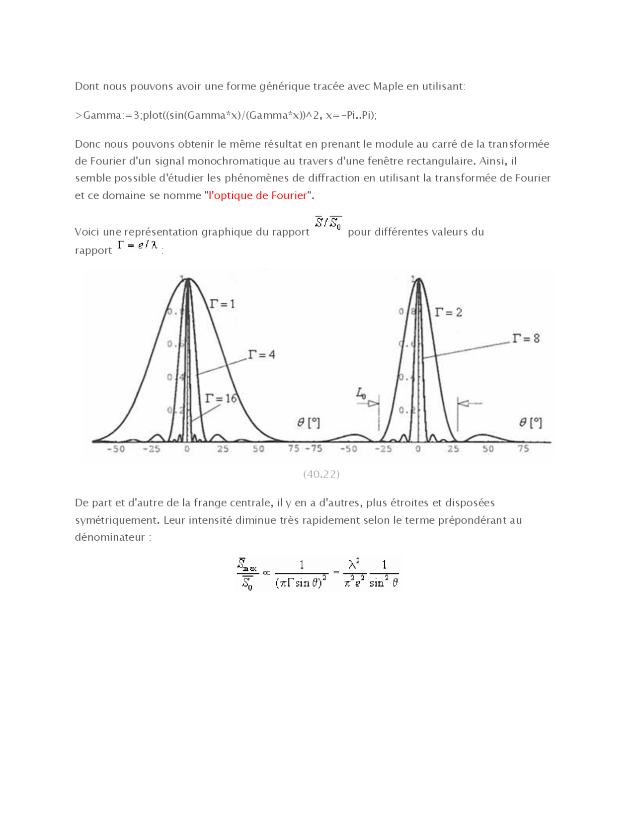 Notes Sur Loptique Ondulatoire 2° Partie Docsity