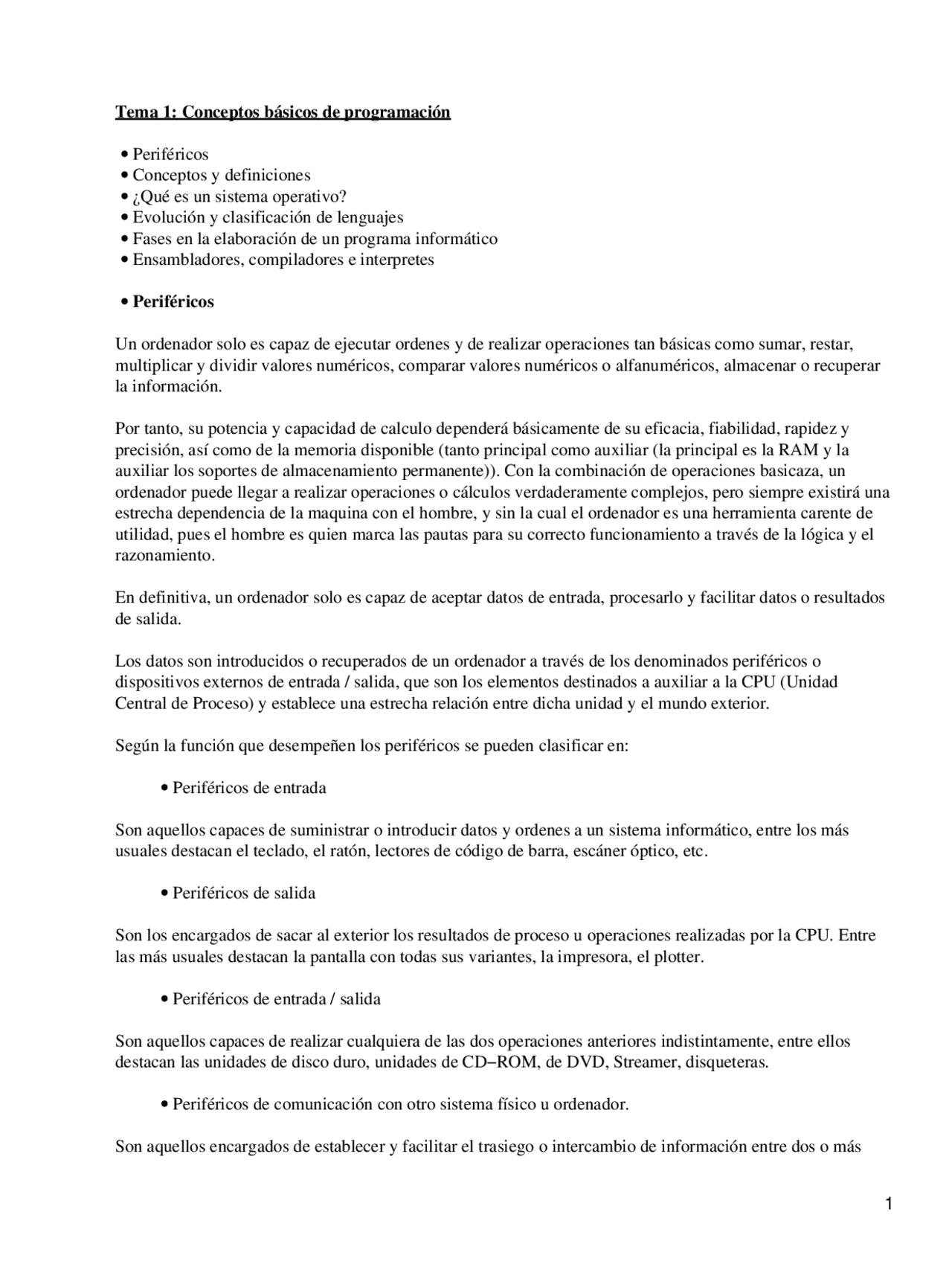 Apuntes sobre Conceptos básicos de programación | Apuntes de ...