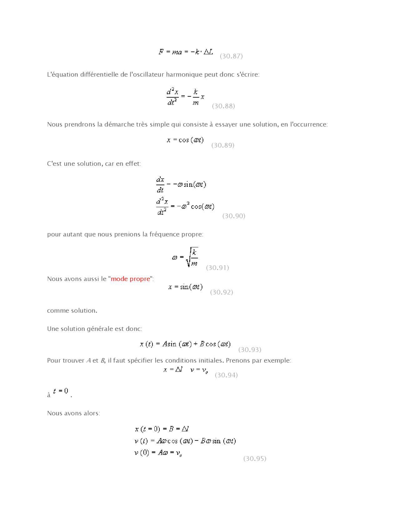 Notes Sur Les Mouvements Oscillatoires 2° Partie Docsity