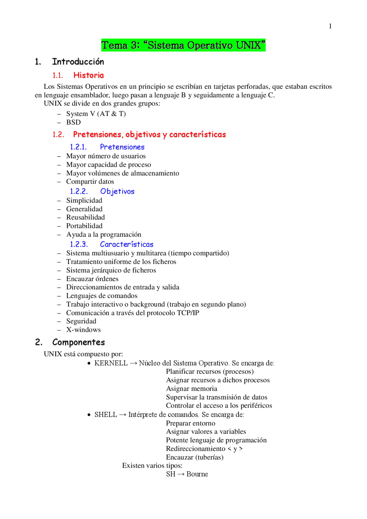 Apuntes Sobre El Sistema Operativo Unix Parte1 Docsity