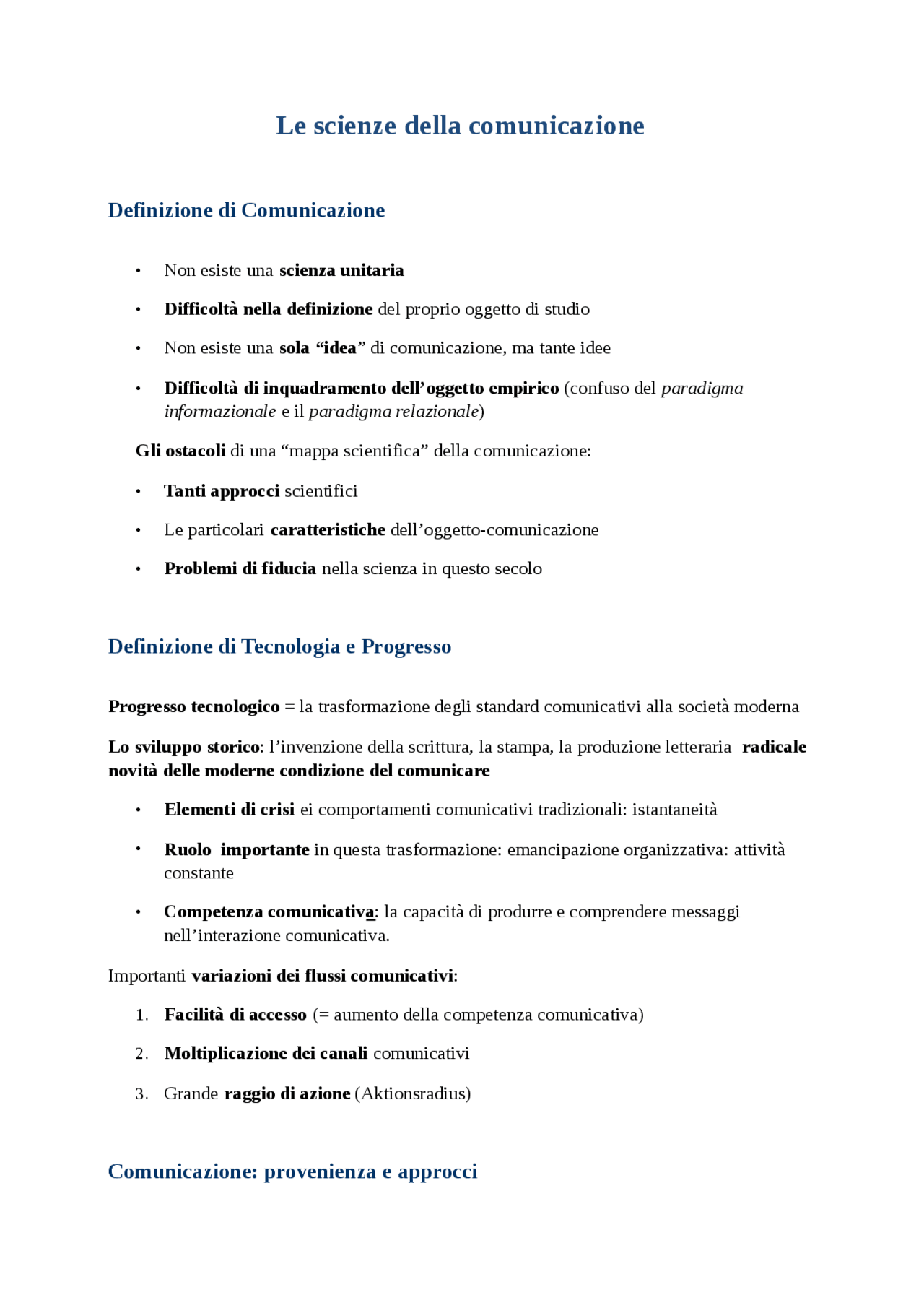 Le Scienze Della Comunicazione Morcellini Docsity