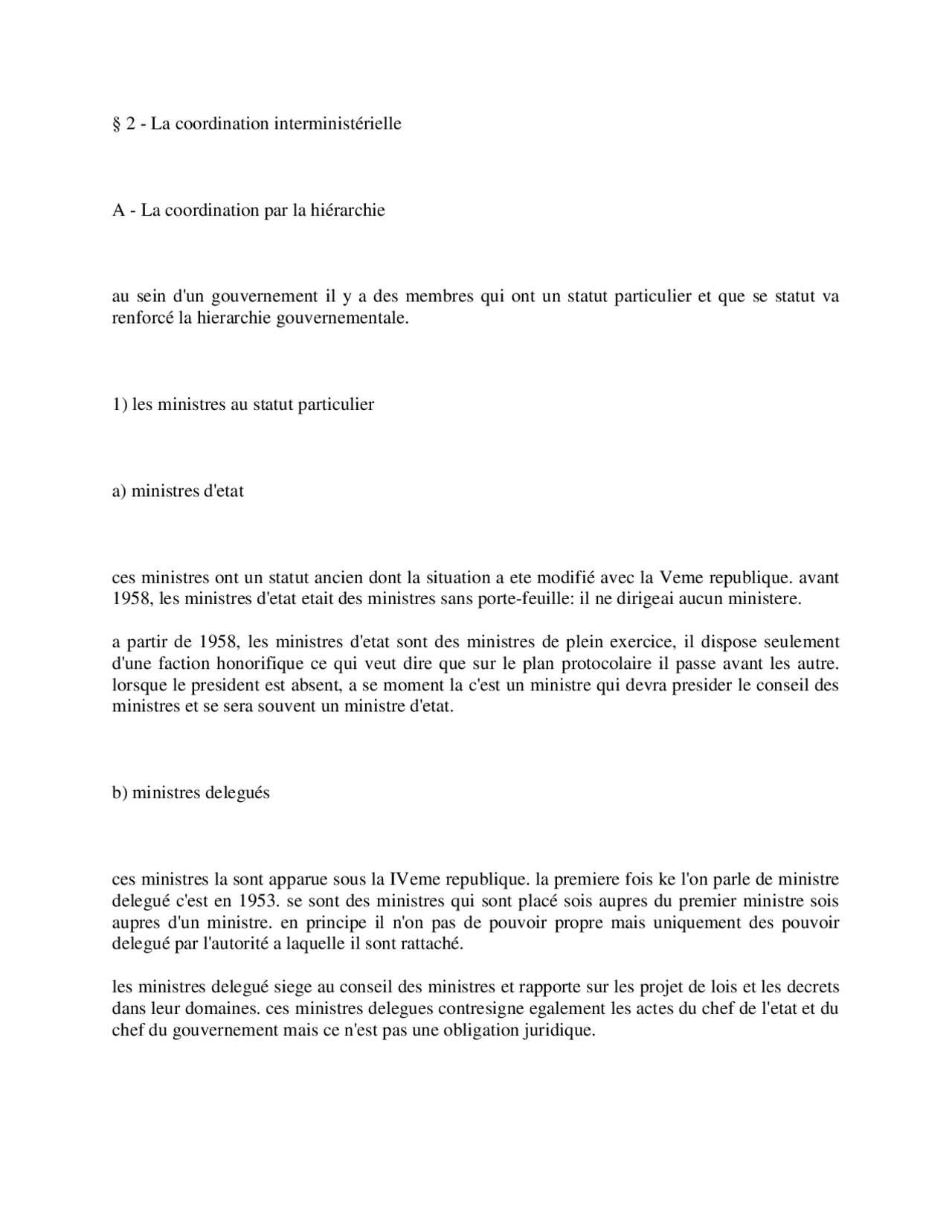 Notes Sur Les Institutions Administratives 2° Partie Docsity