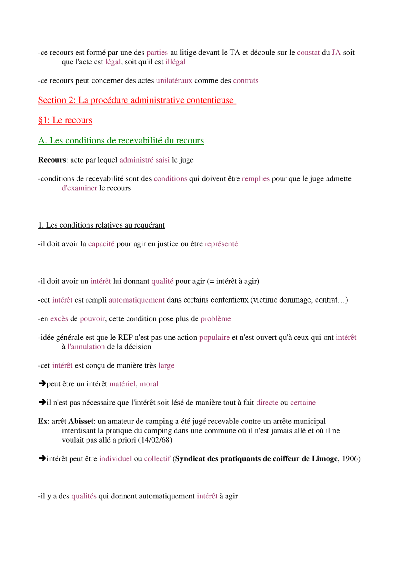 Notes Sur La Jurisdiction Administrative 2° Partie Docsity