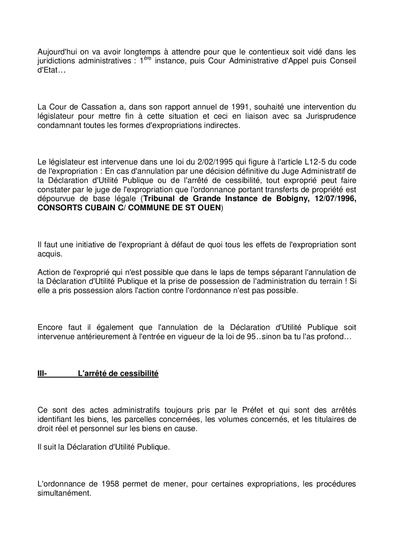 Notes Sur Les Modes De Cession Forcée Des Biens 3° Partie Docsity