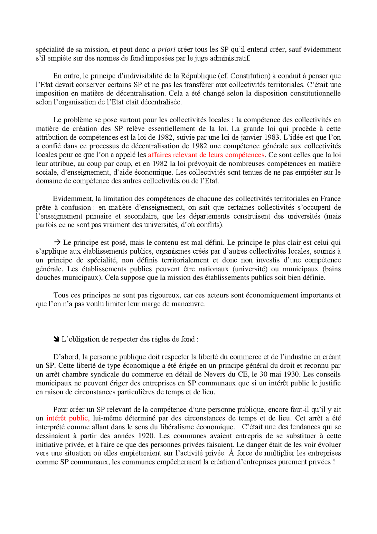 Notes Sur La Notion De Service Publique 2° Partie Docsity