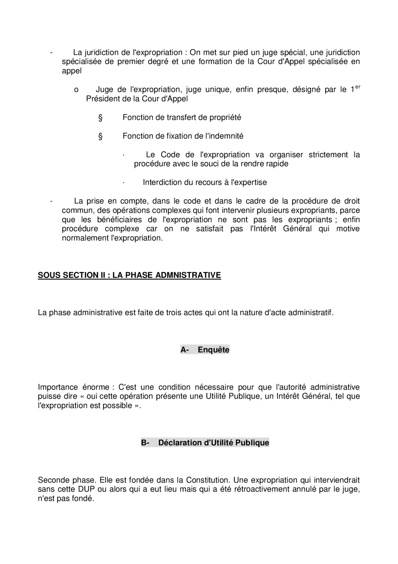 Notes Sur Les Modes De Cession Forcée Des Biens 2° Partie Docsity