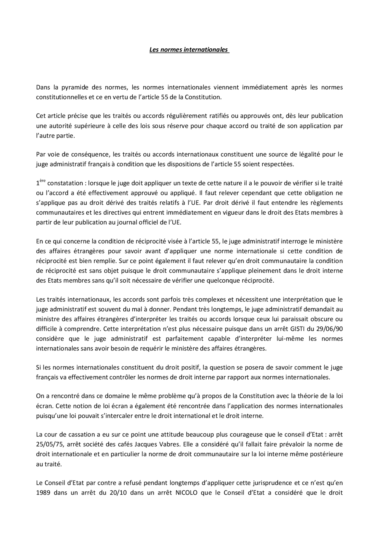 Notes Sur Les Normes Internationales Docsity