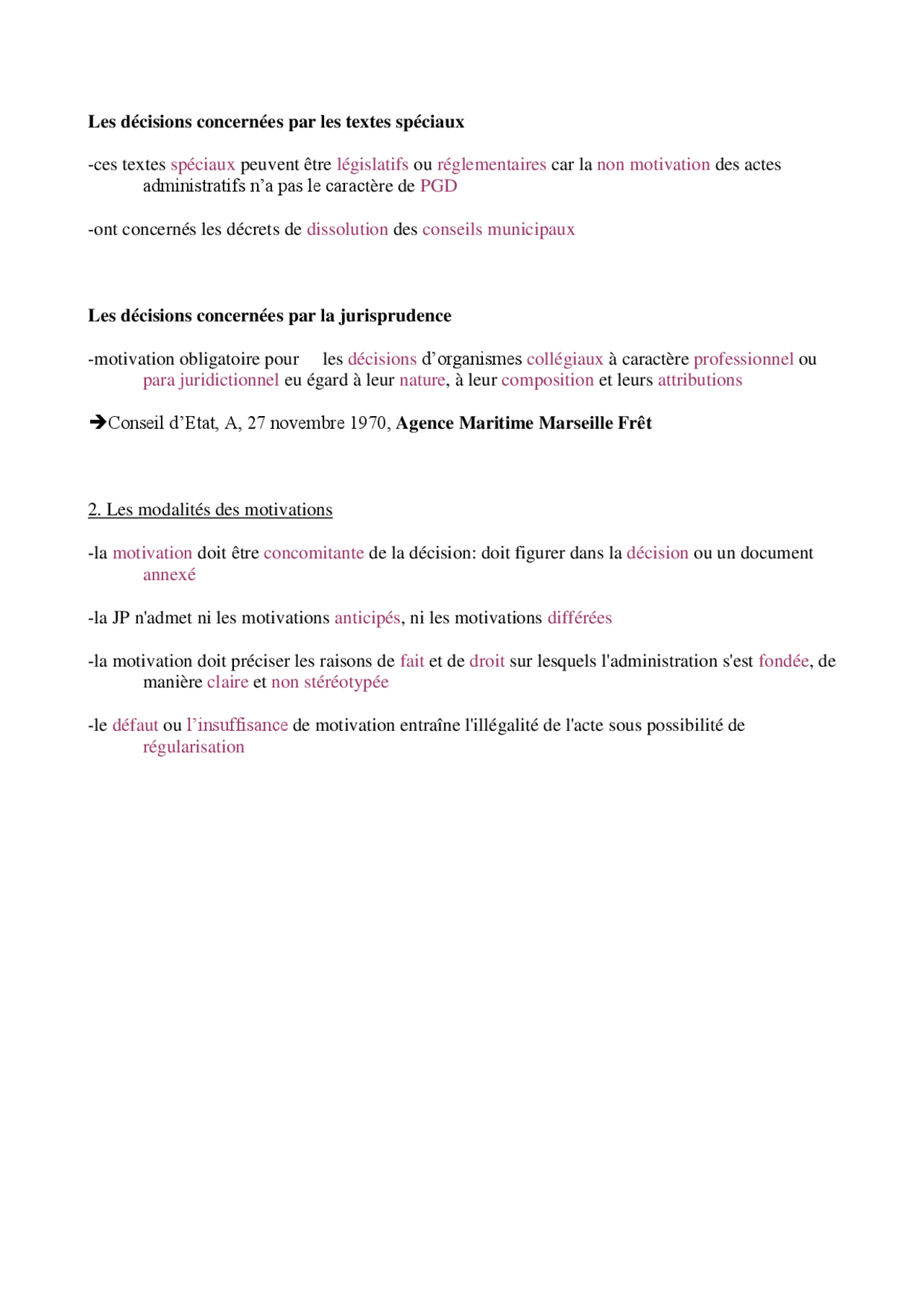 Notes Sur Lacte Administratif Unilatéral 3° Partie Docsity