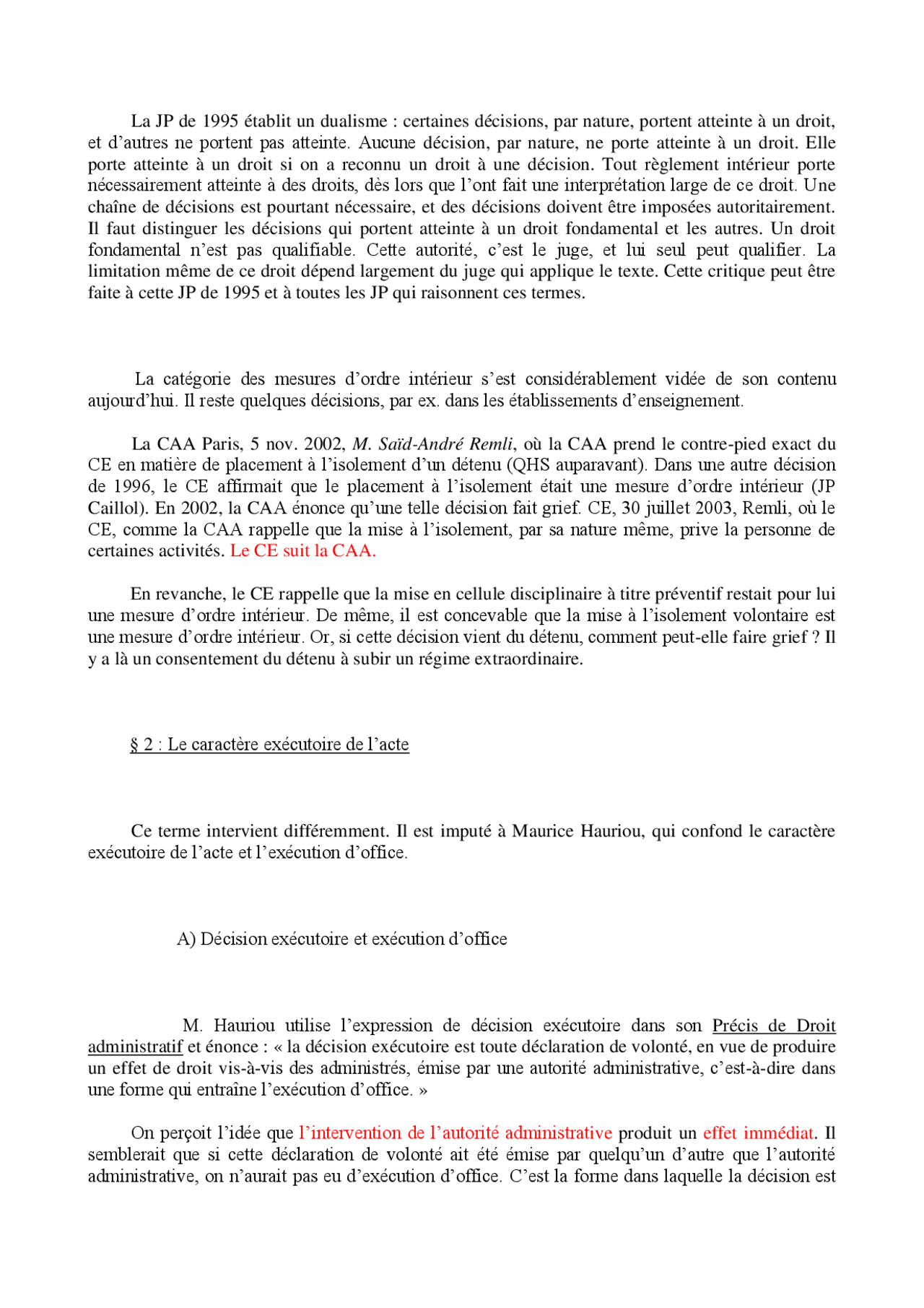 Notes Sur La Notion Dacte Administratif Unilatéral 2° Partie Docsity