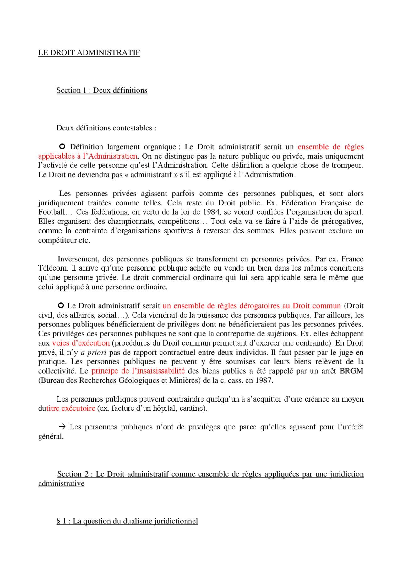 Notes Sur Le Droit Administratif Docsity