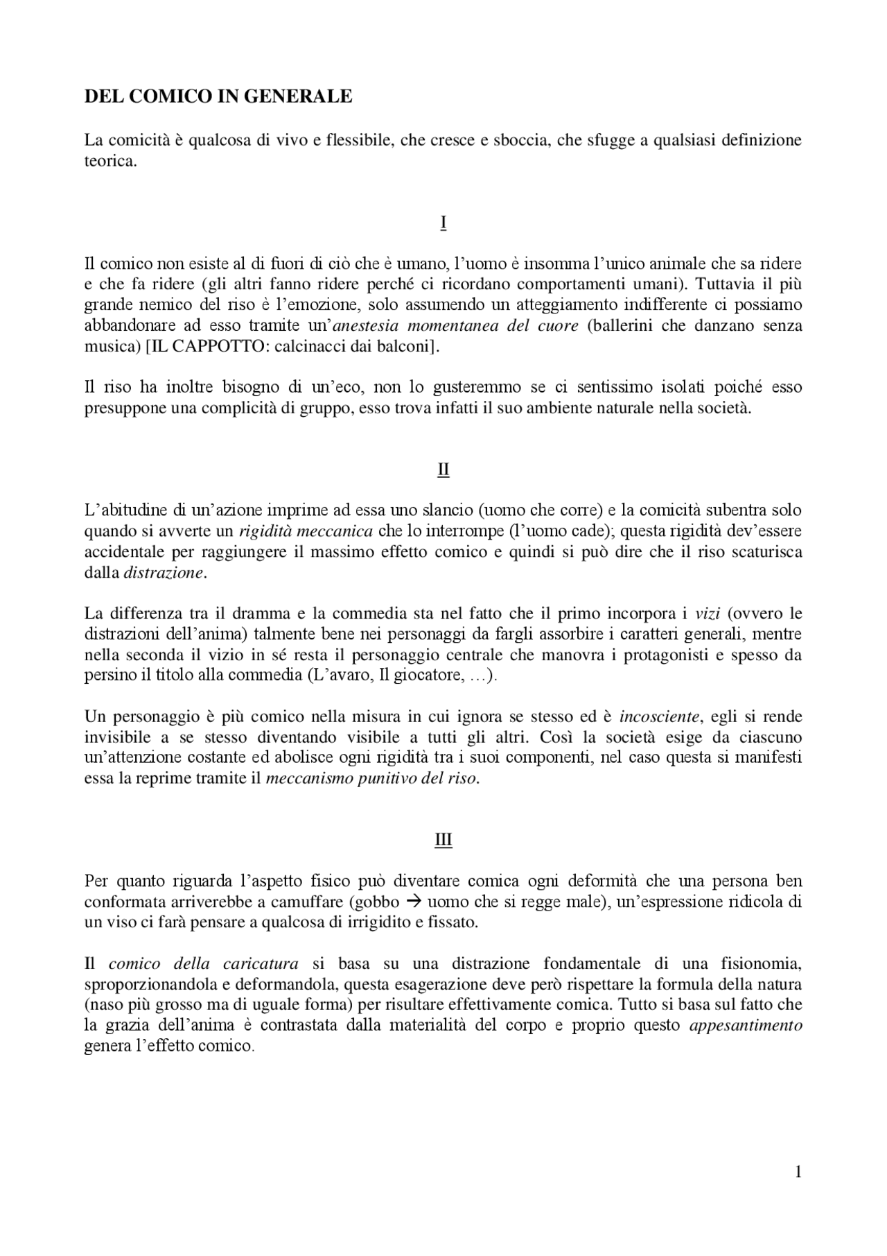 Il Riso Bergson Docsity