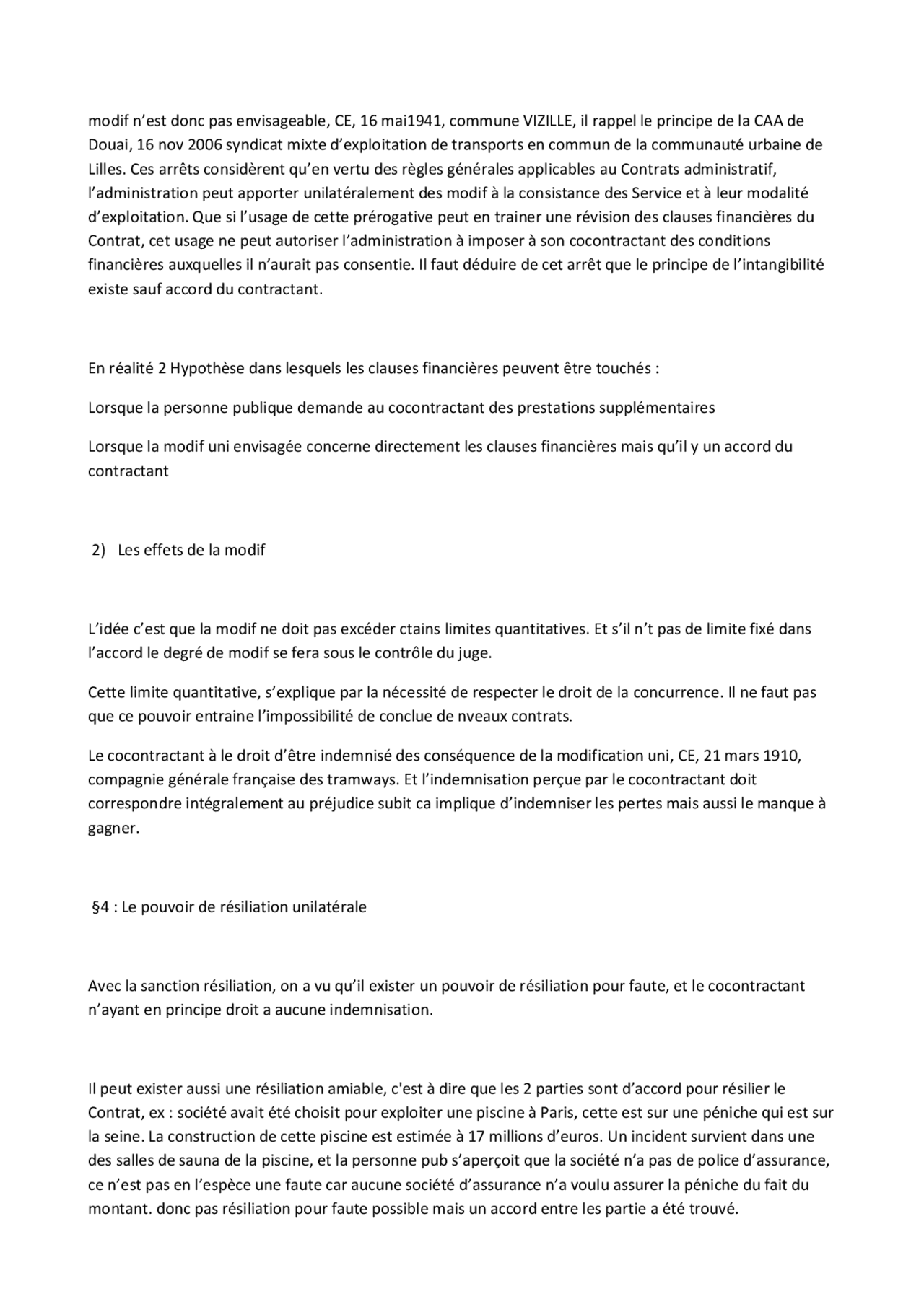 Notes Sur Le Régime Des Contrats Administratif 3° Partie Docsity