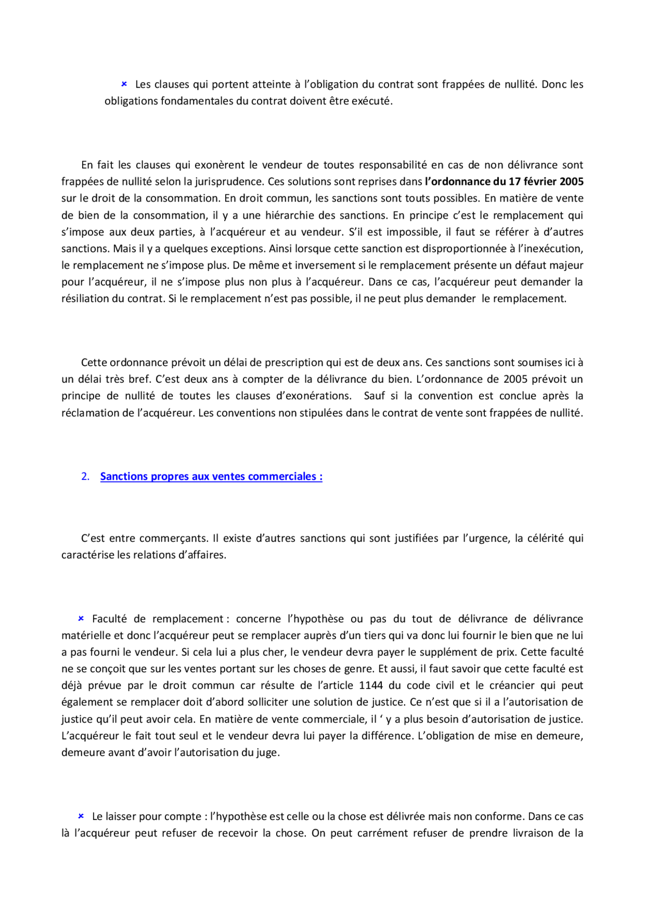 Notes Sur La Vente 3° Partie Docsity