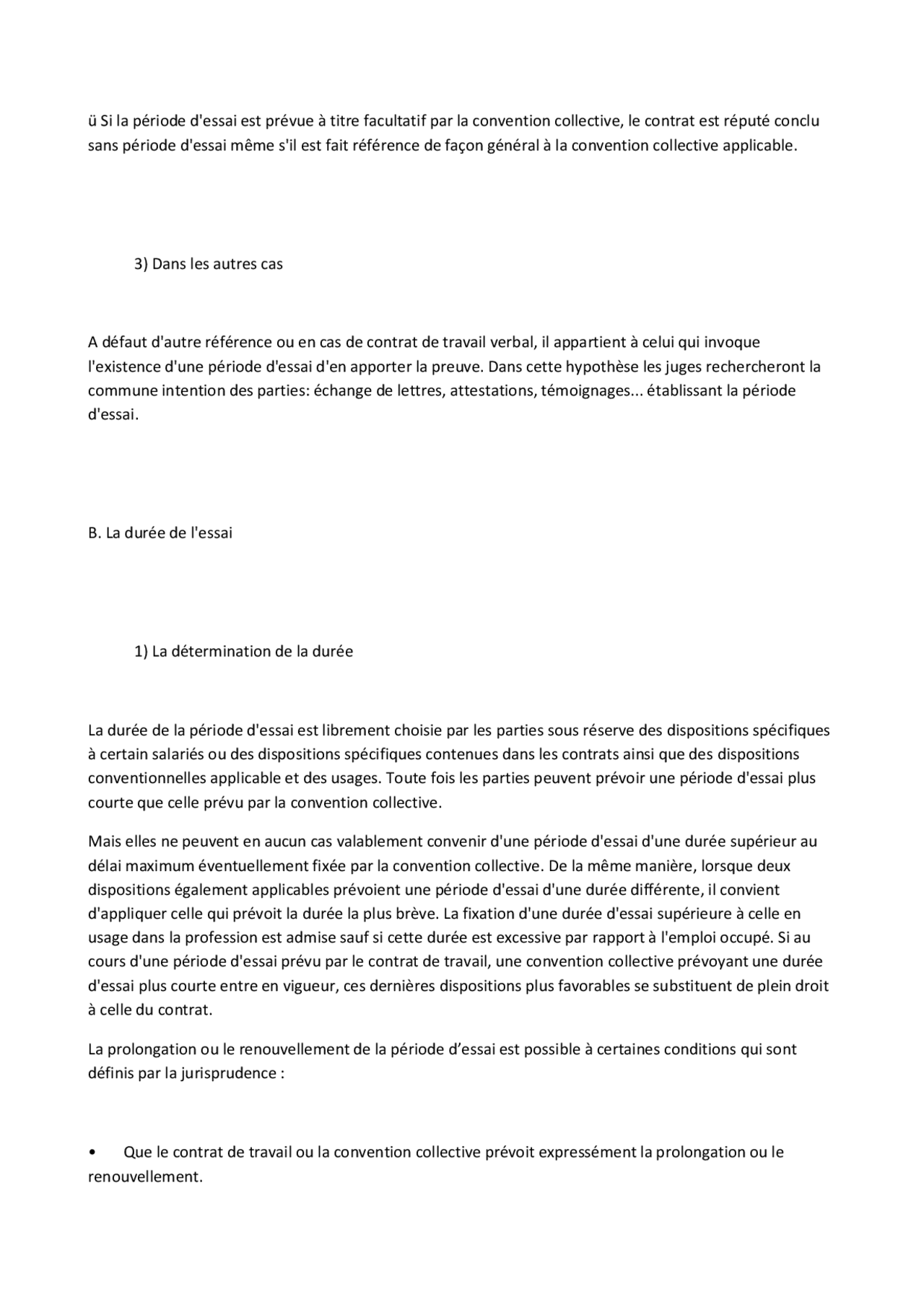 Notes Sur Les Contrats De Travail 2° Partie Docsity