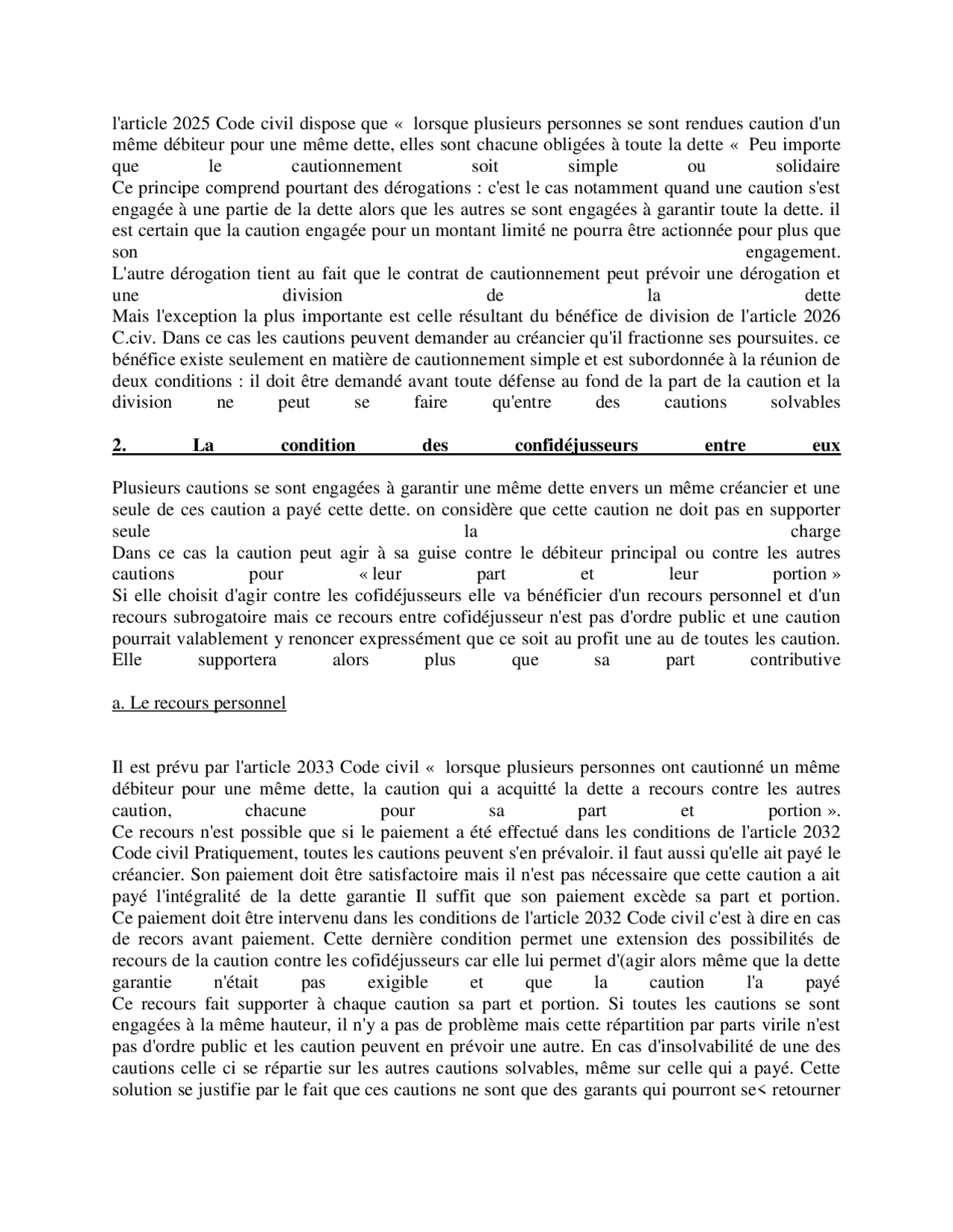 Rèsumé Sur Les Suretés Personnelles Docsity