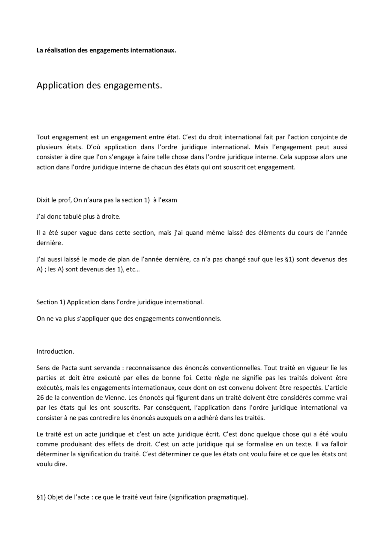 Notes Sur Lapplication Des Engagements 3° Partie Docsity
