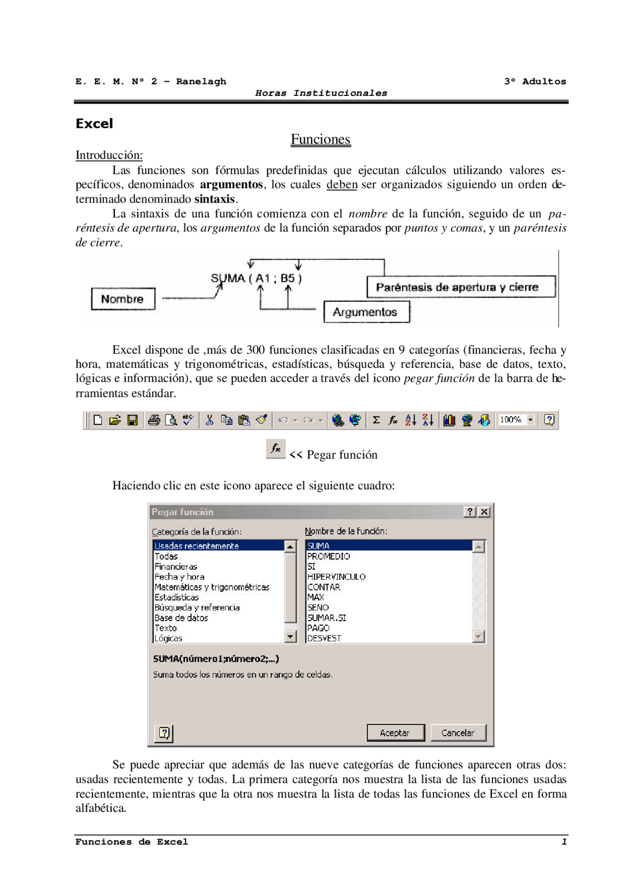 Apuntes Sobre Excel Docsity