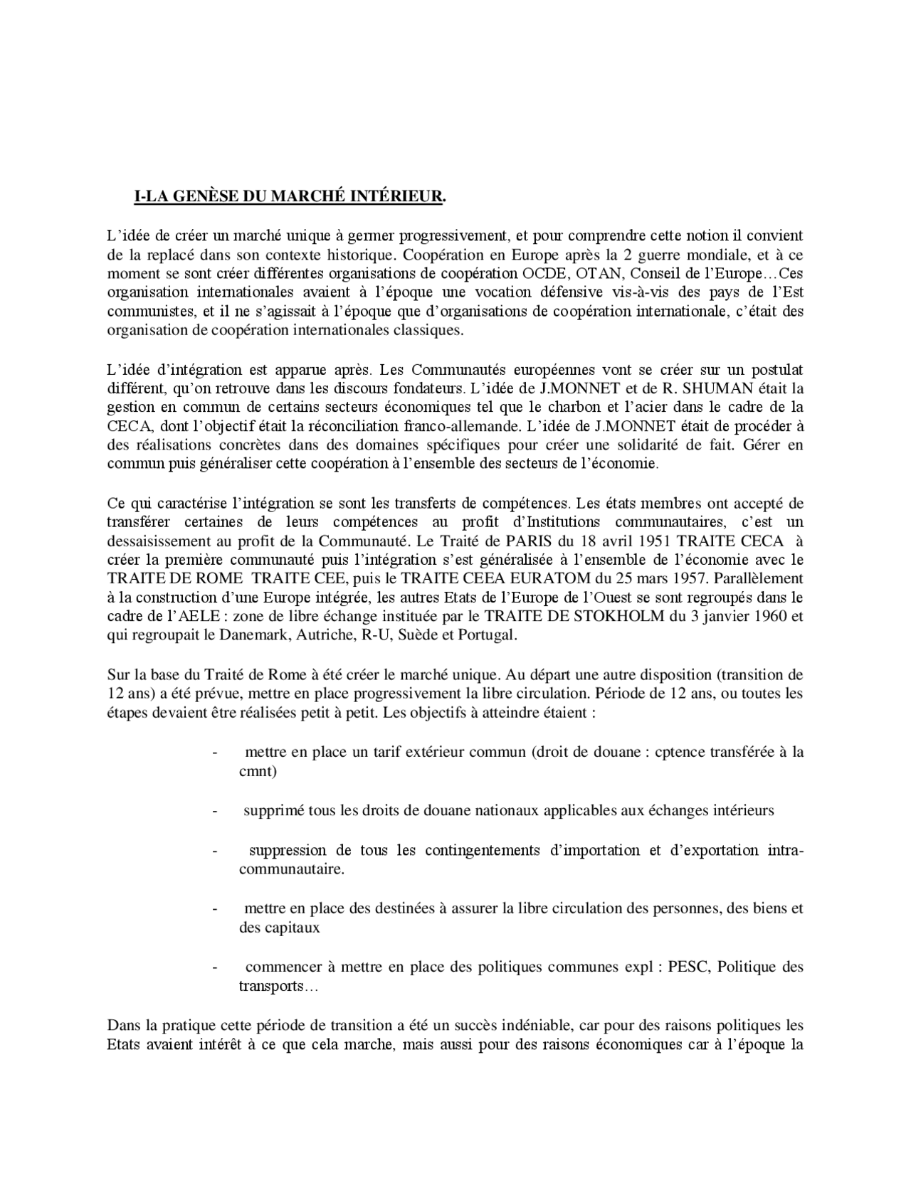 Rèsumé Sur Le Droit Communautaire Materiel 1° Partie Docsity