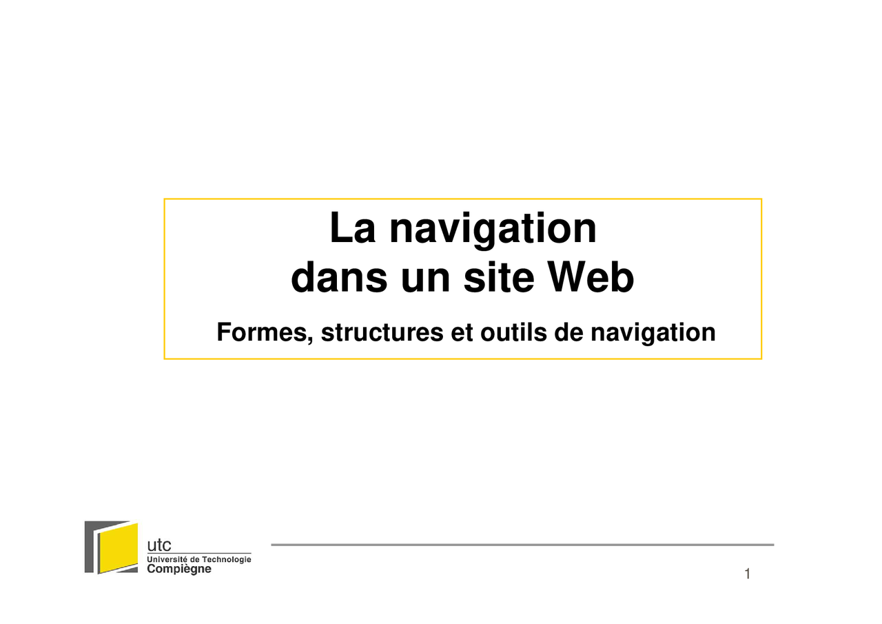 Notes Sur Les Principes De La Navigation Dans Un Site Web Docsity