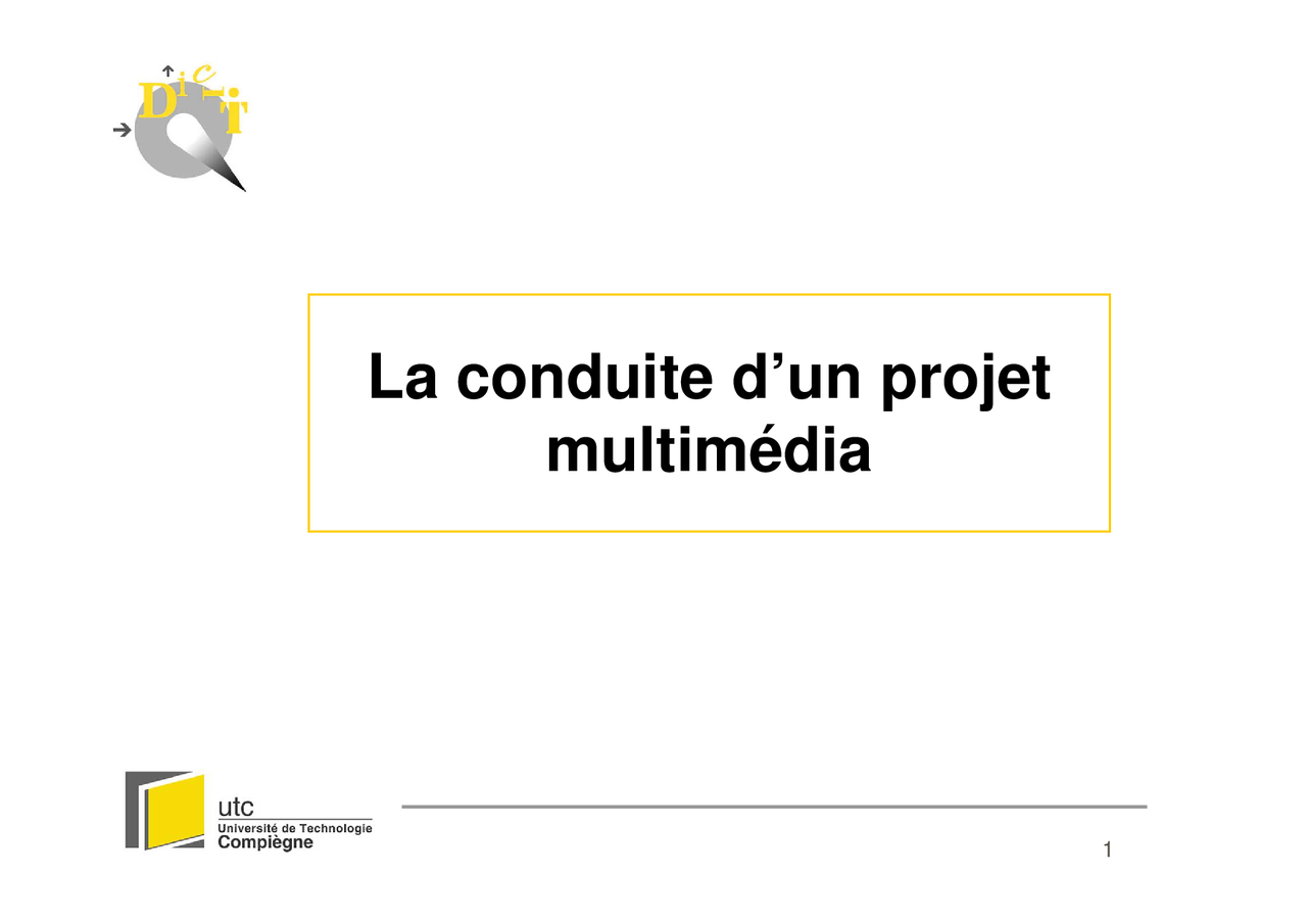 Notes Sur La Conduite Dun Projet Multimédia Docsity