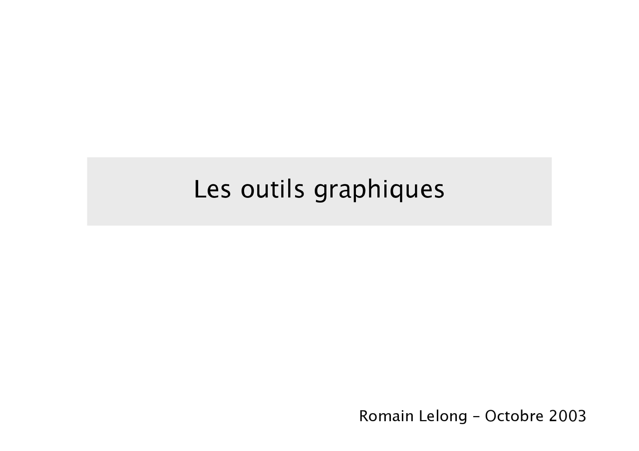 Notes Sur Les Outils Graphiques 1° Partie Docsity