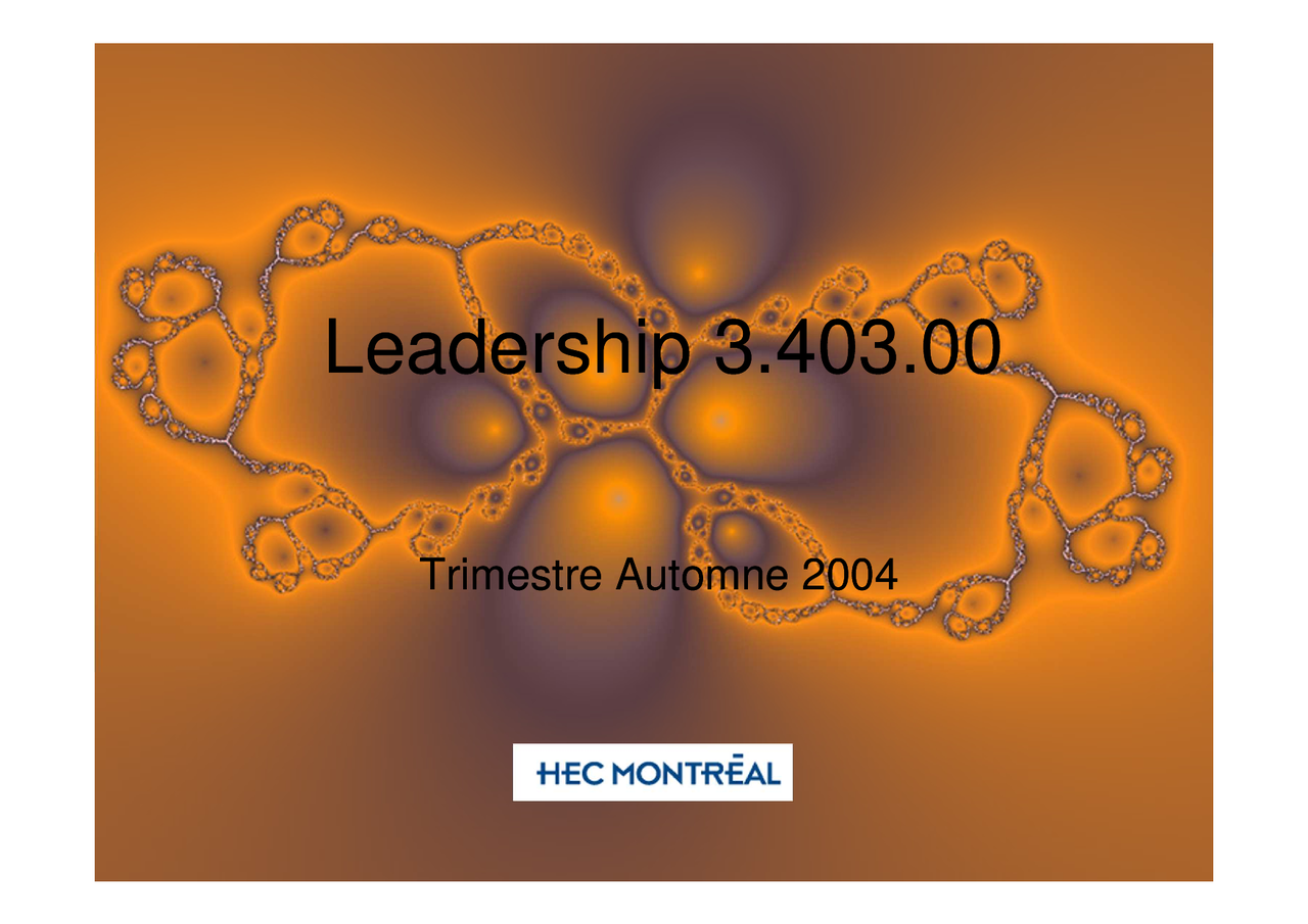 Notes Sur Le Thème De La Leadership 1° Partie Docsity