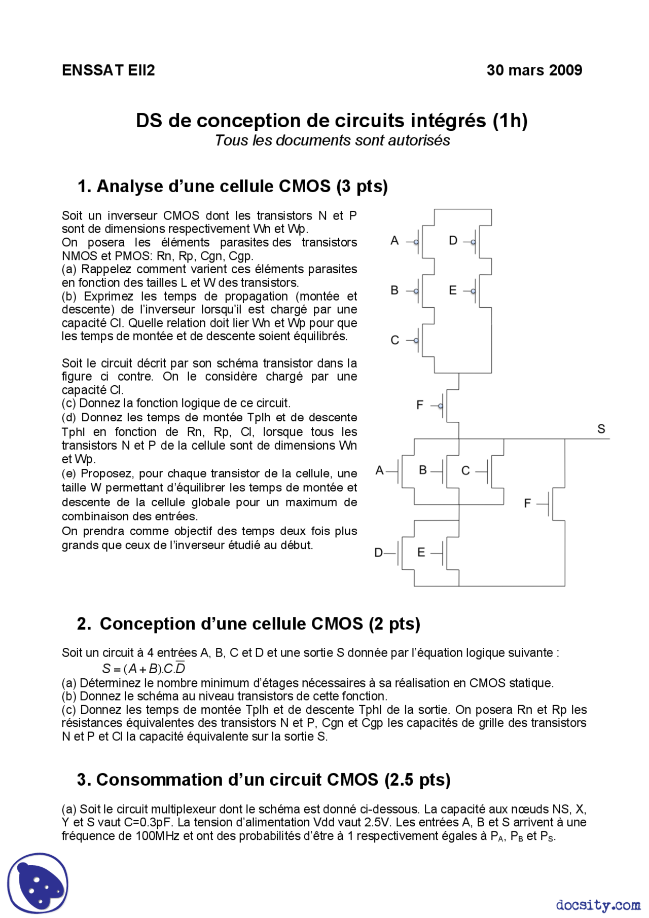 Exerccies de microélectronique - 2° partie | Exercices Mathématiques ...