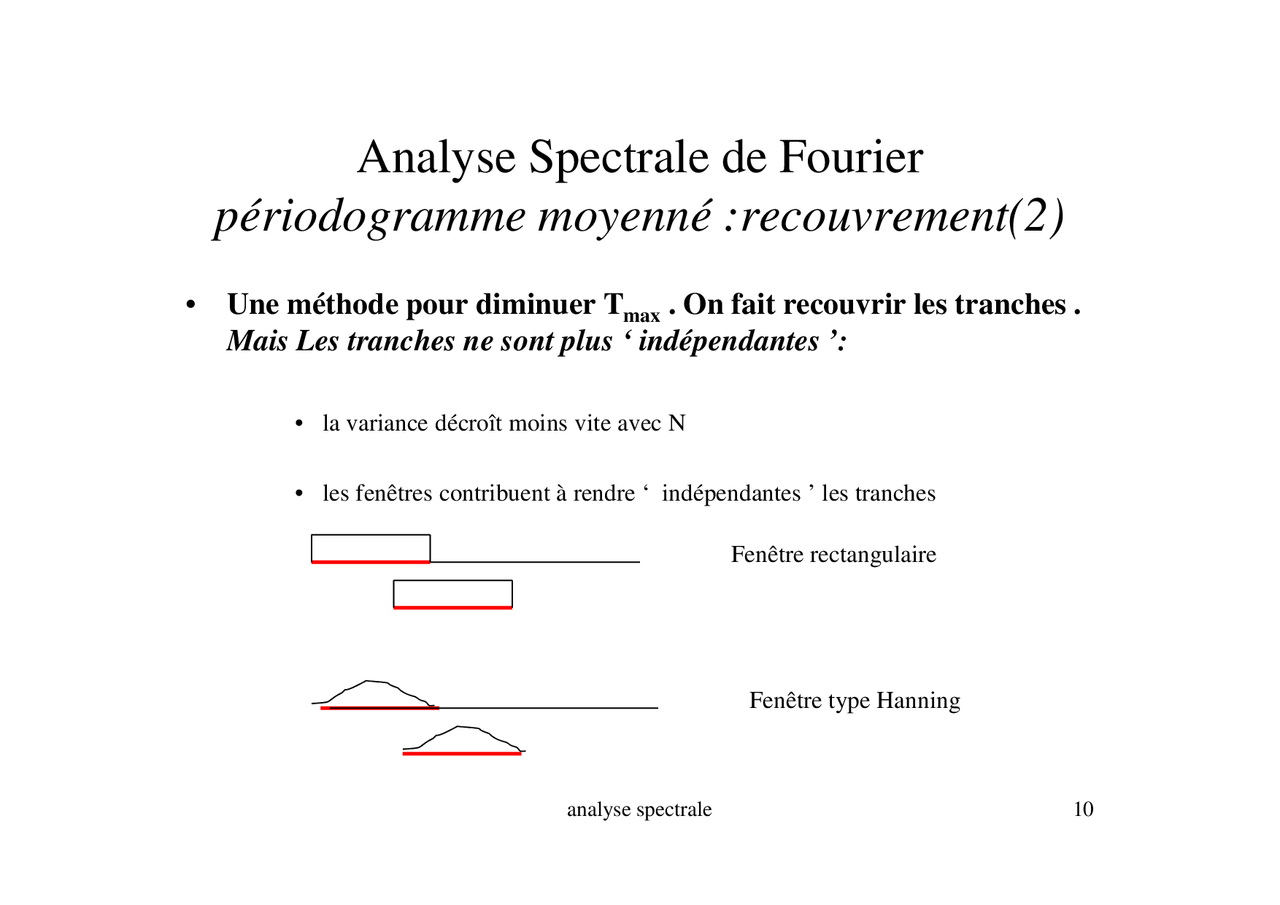 Notes Sur Lanalyse Spectrale De Fourier 2° Partie Notes Principes