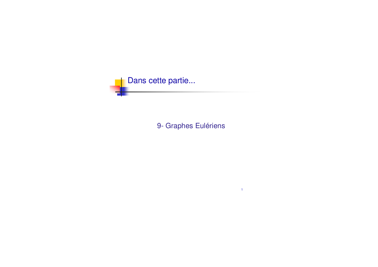 Notes Sur Les Graphes Eulériens 1° Partie Docsity