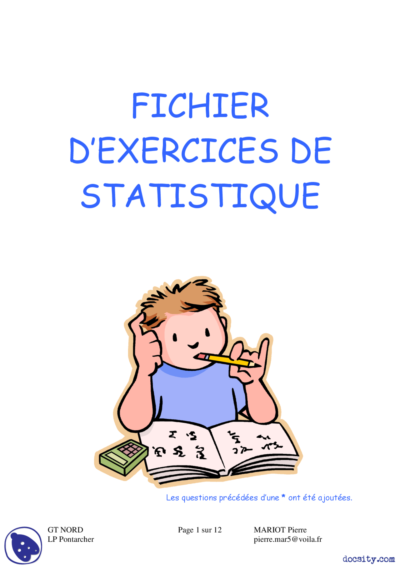Fichier Dexercices De Statistique Docsity