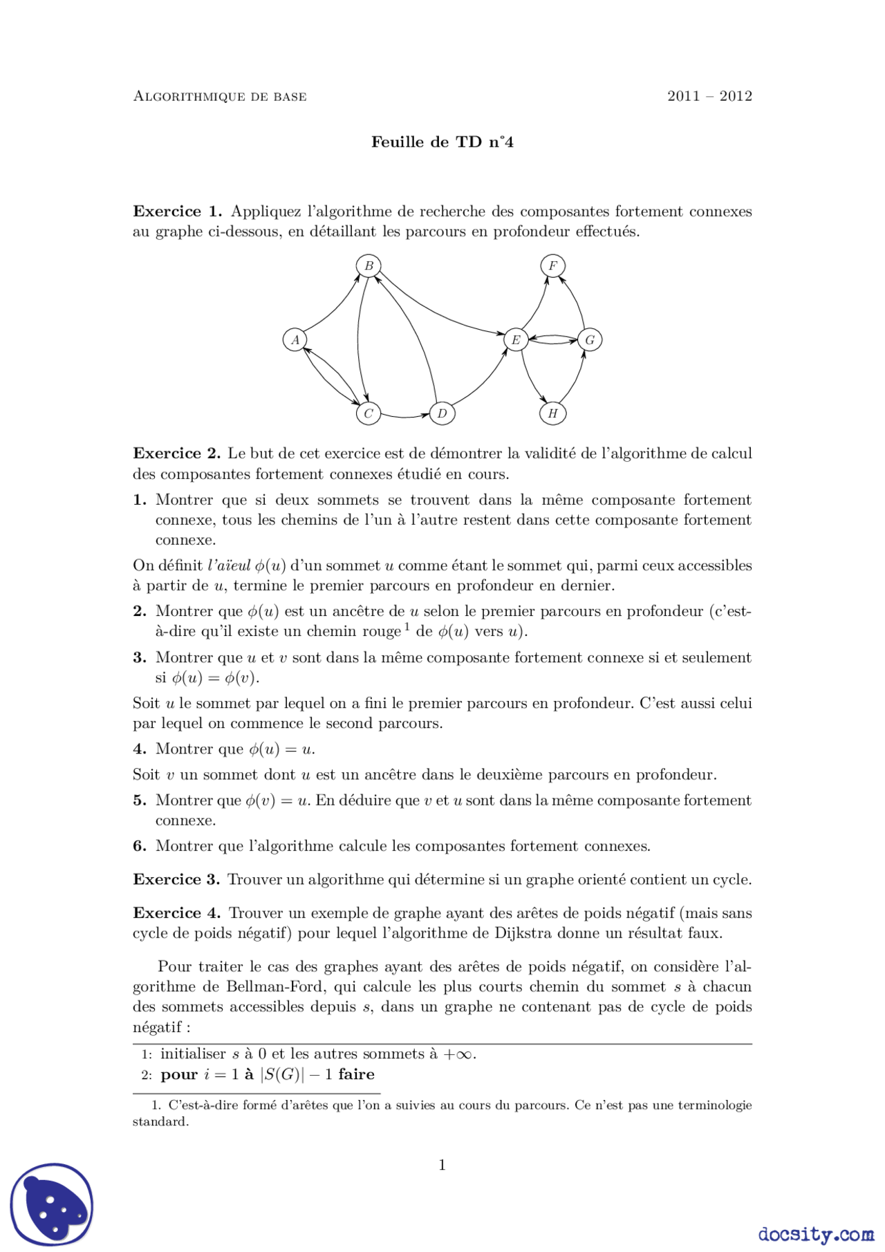 Exercices de mathématiques sur l'algorithmique de base - Docsity