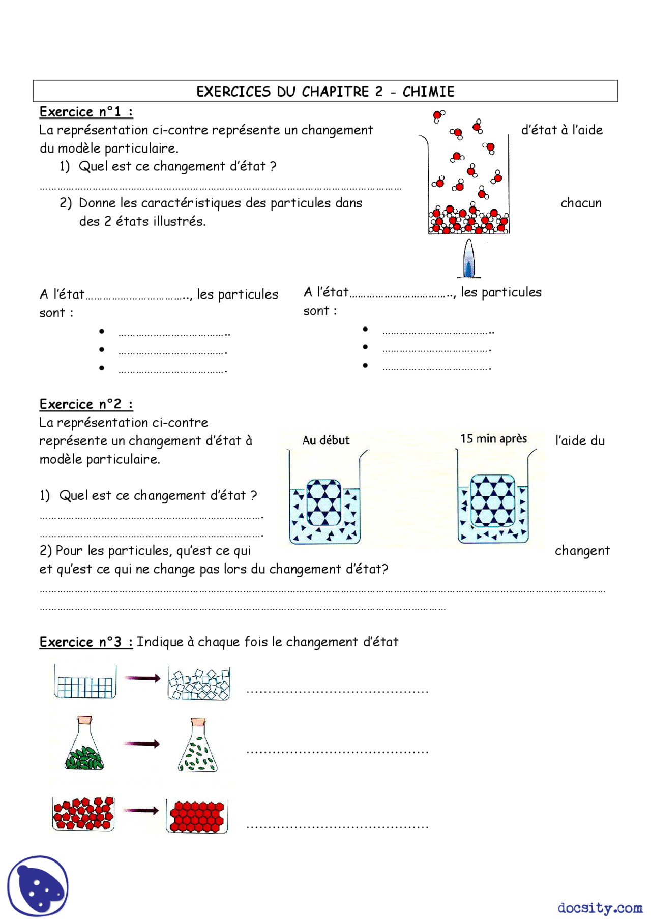 Exercices De Chimie Exercices Chimie Appliquée Docsity