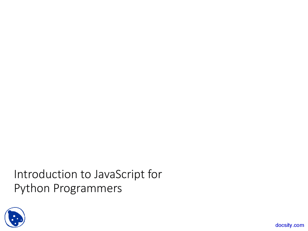 Python Programmers Introduction To Java Script Lecture Slides Docsity 4281