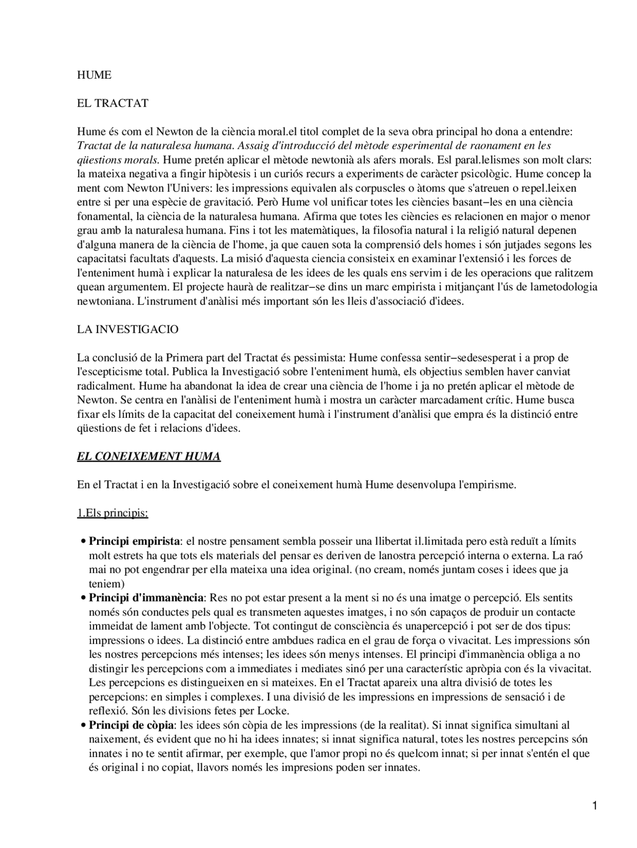 Apuntes Sobre Hume Docsity