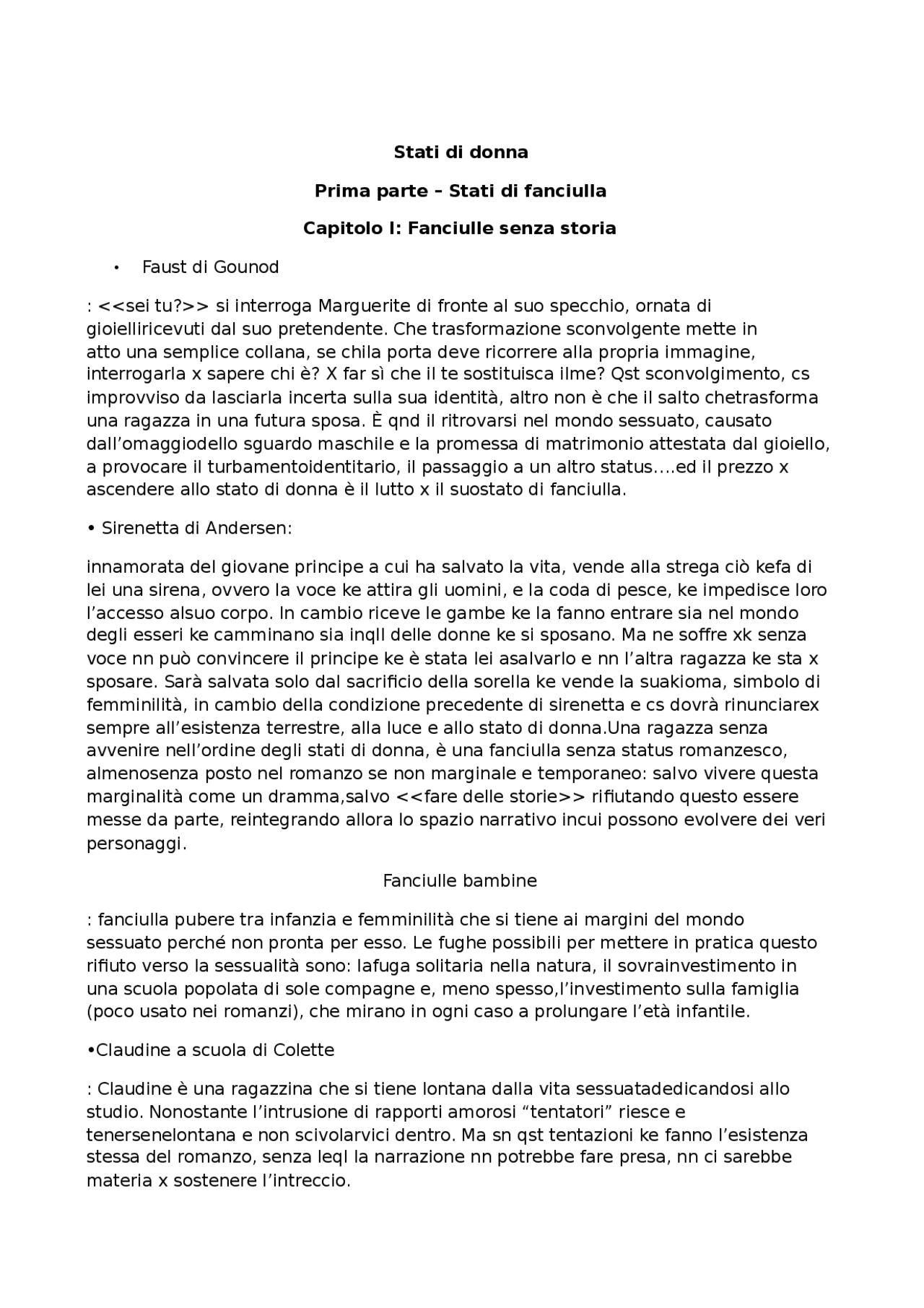 Stati Di Donna Docsity