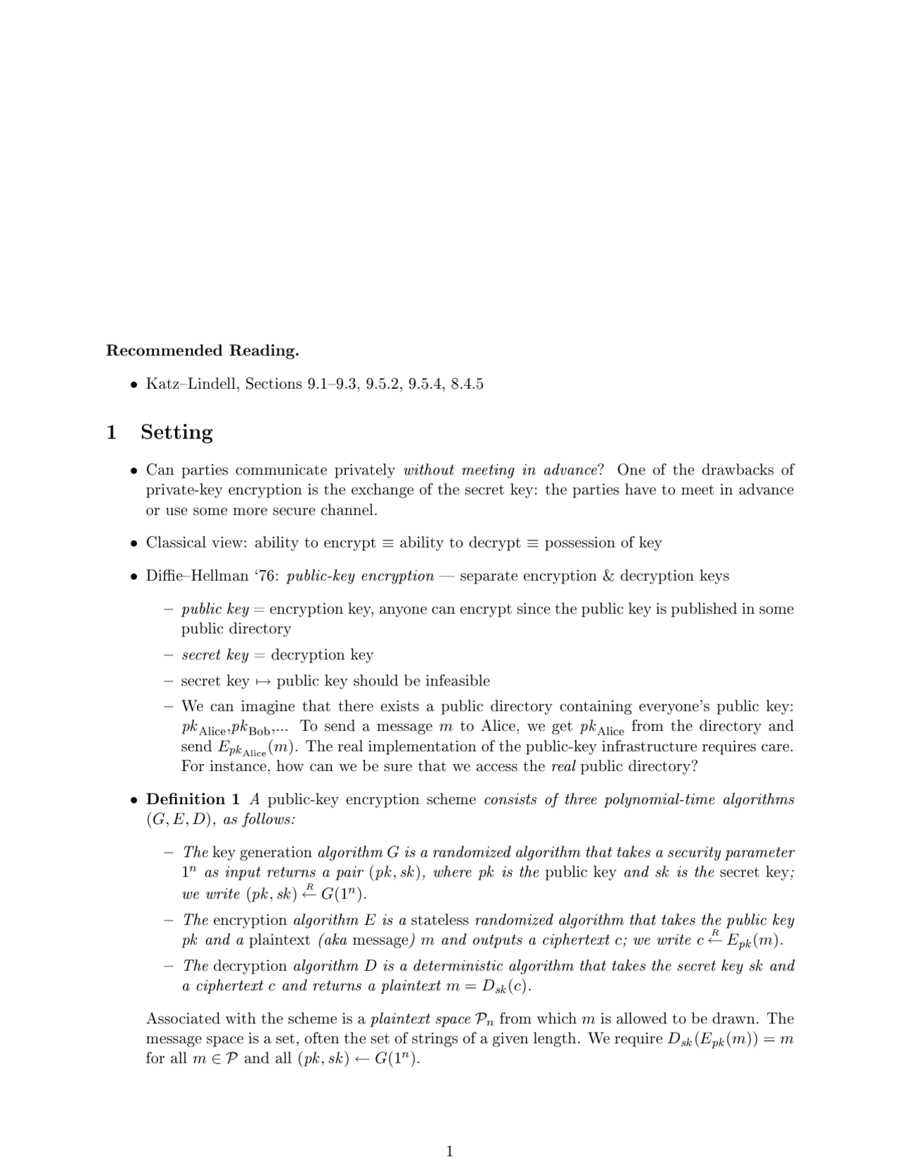 Public Key Encryption Introduction To Cryptography Lecture Notes