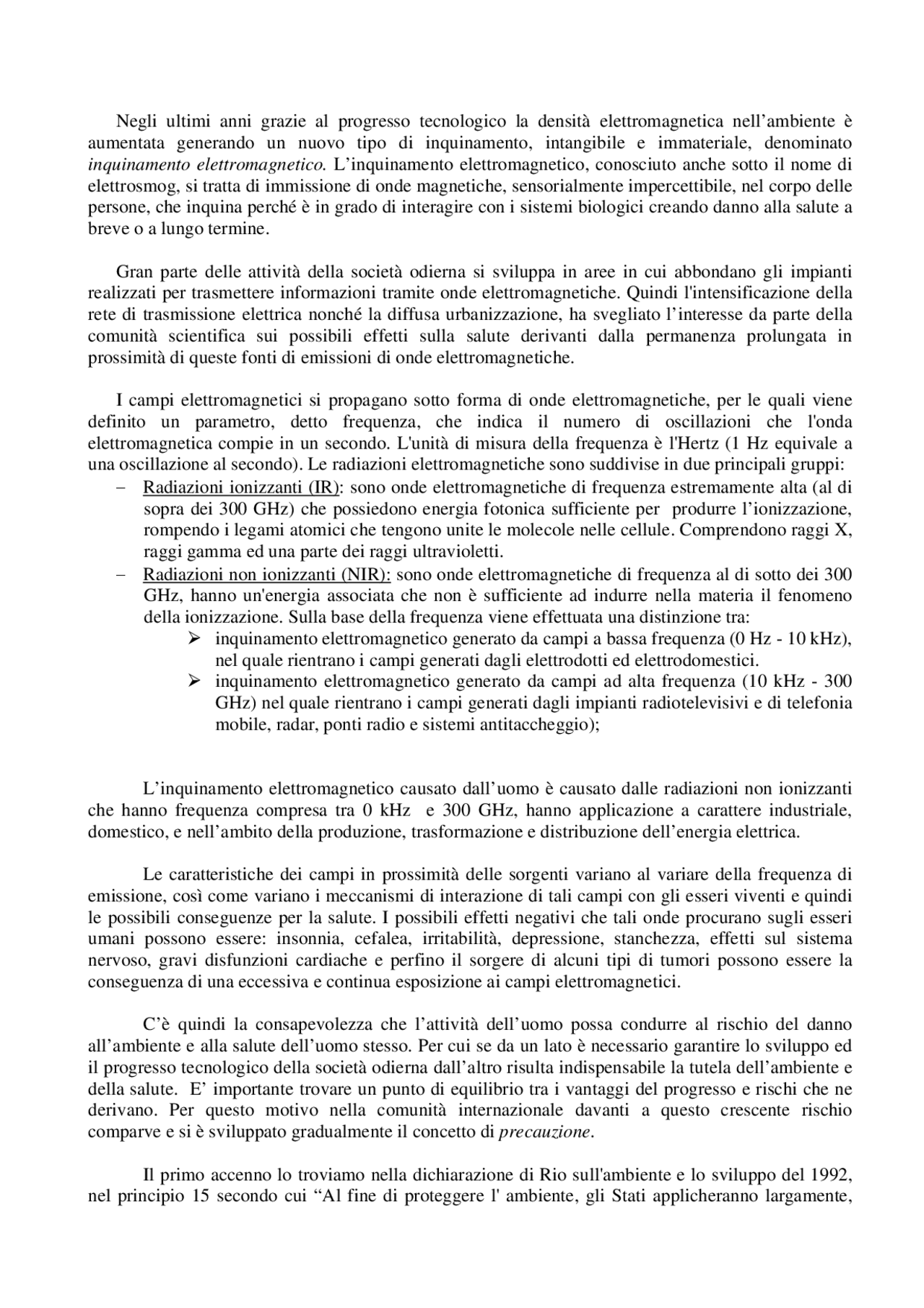 Inquinamento Elettromagnetico Docsity