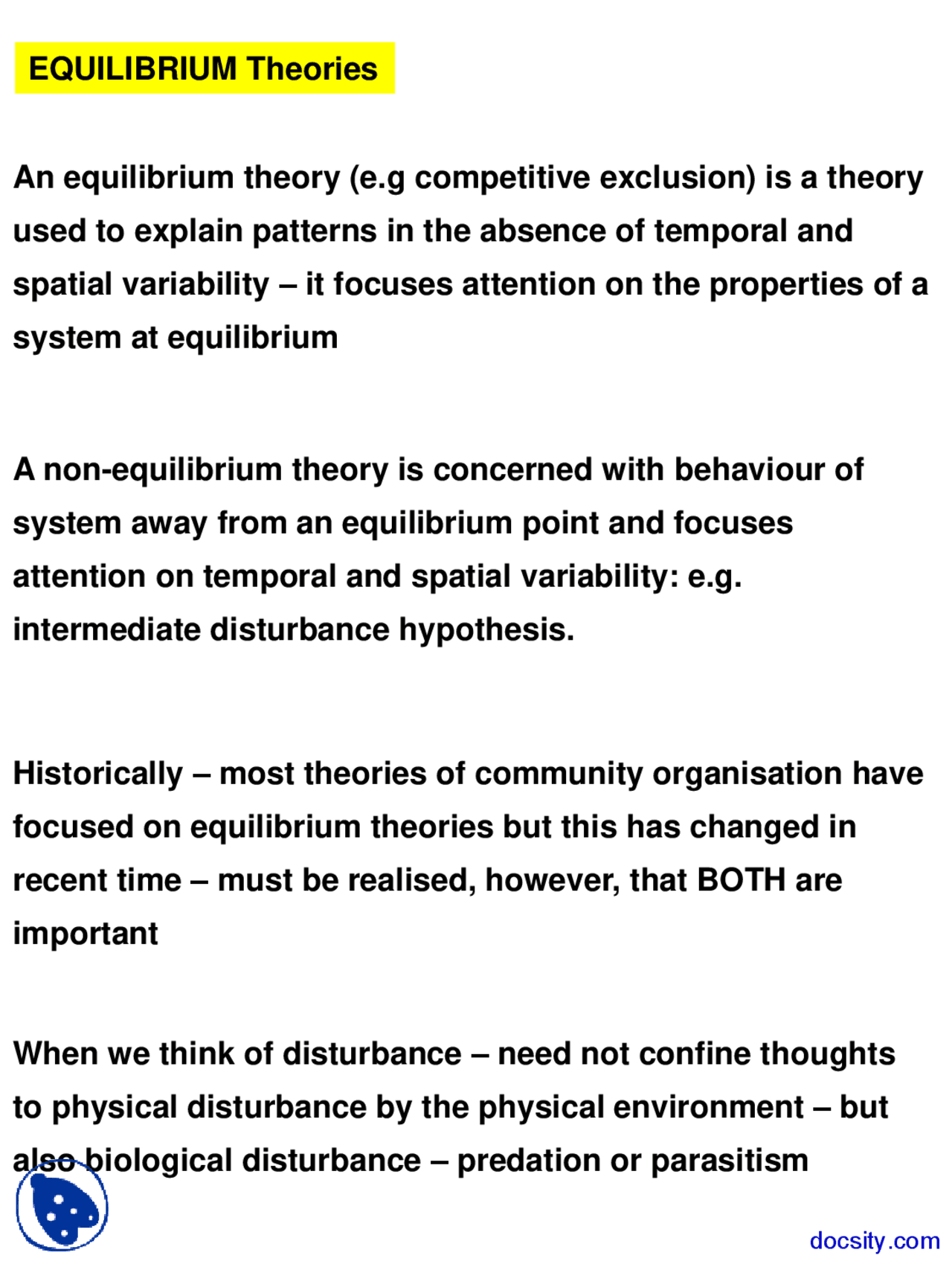 Equilibrium Theories - Community Ecology - Lecture Slides | Slides ...