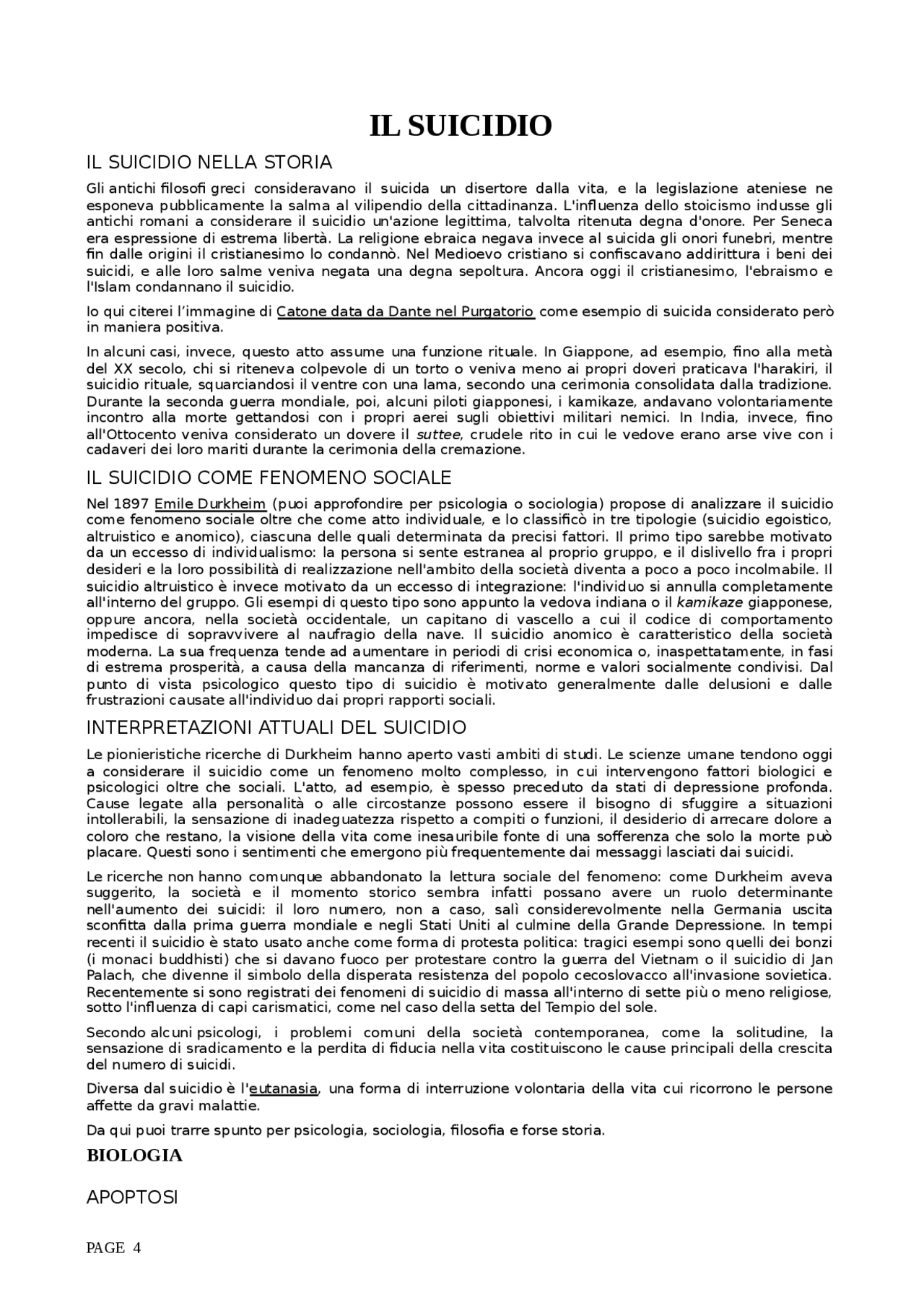 Il Suicidio Docsity