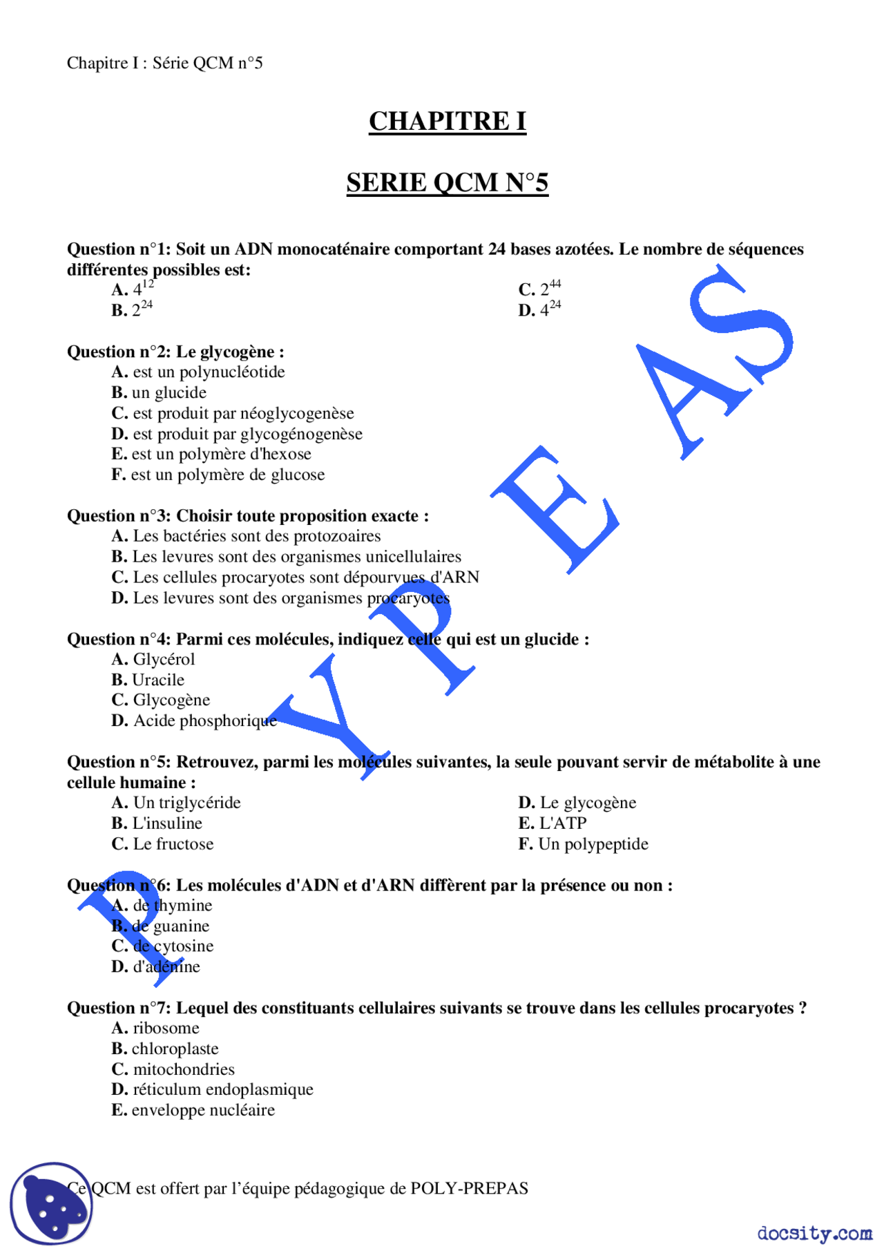 Exercices De Chimie Principes Généraux Docsity