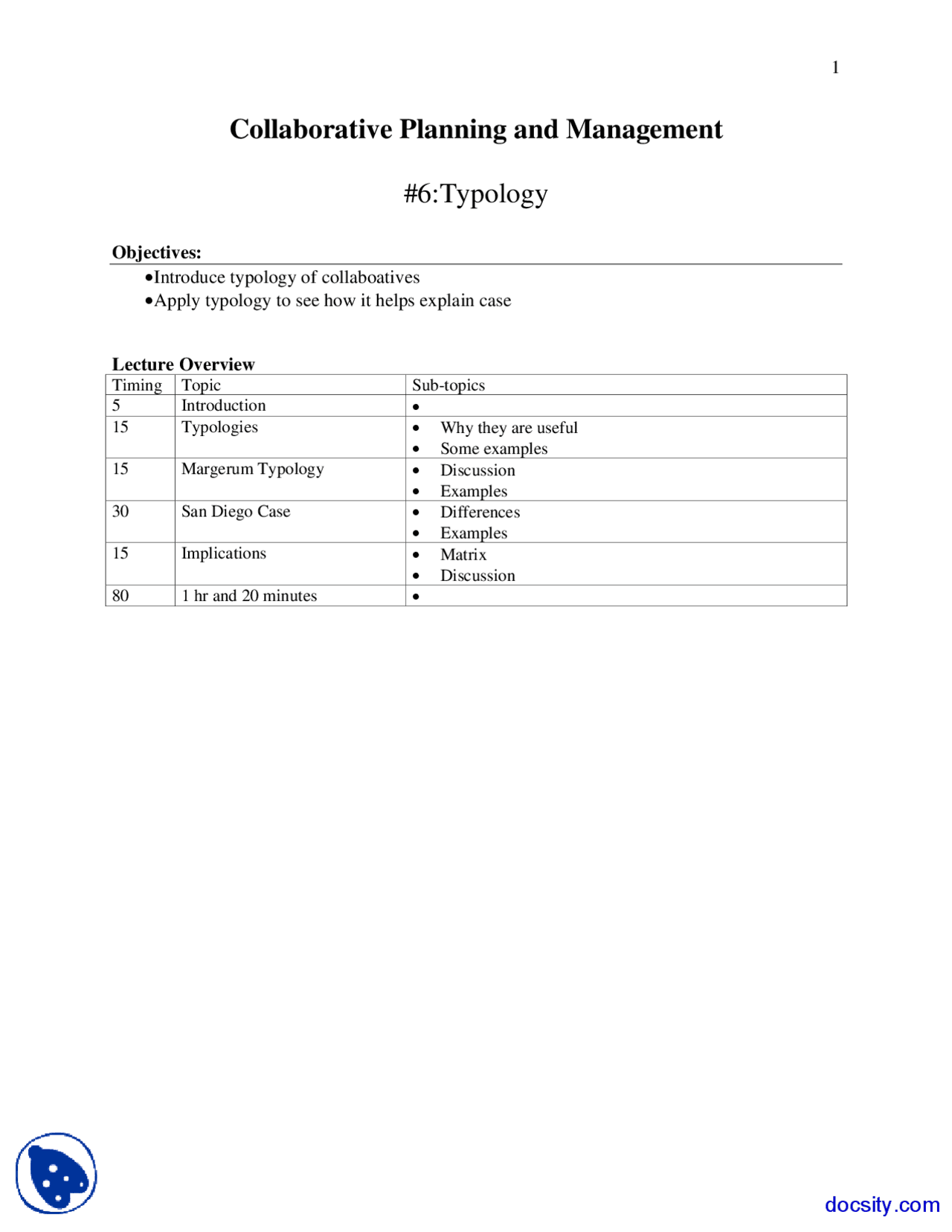 Typology Collaboration Lecture Notes Docsity