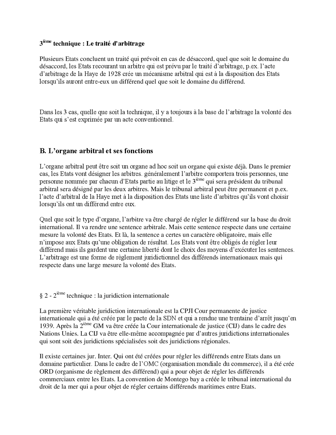 Notes Sur Les Institutions Internationales 3° Partie Docsity